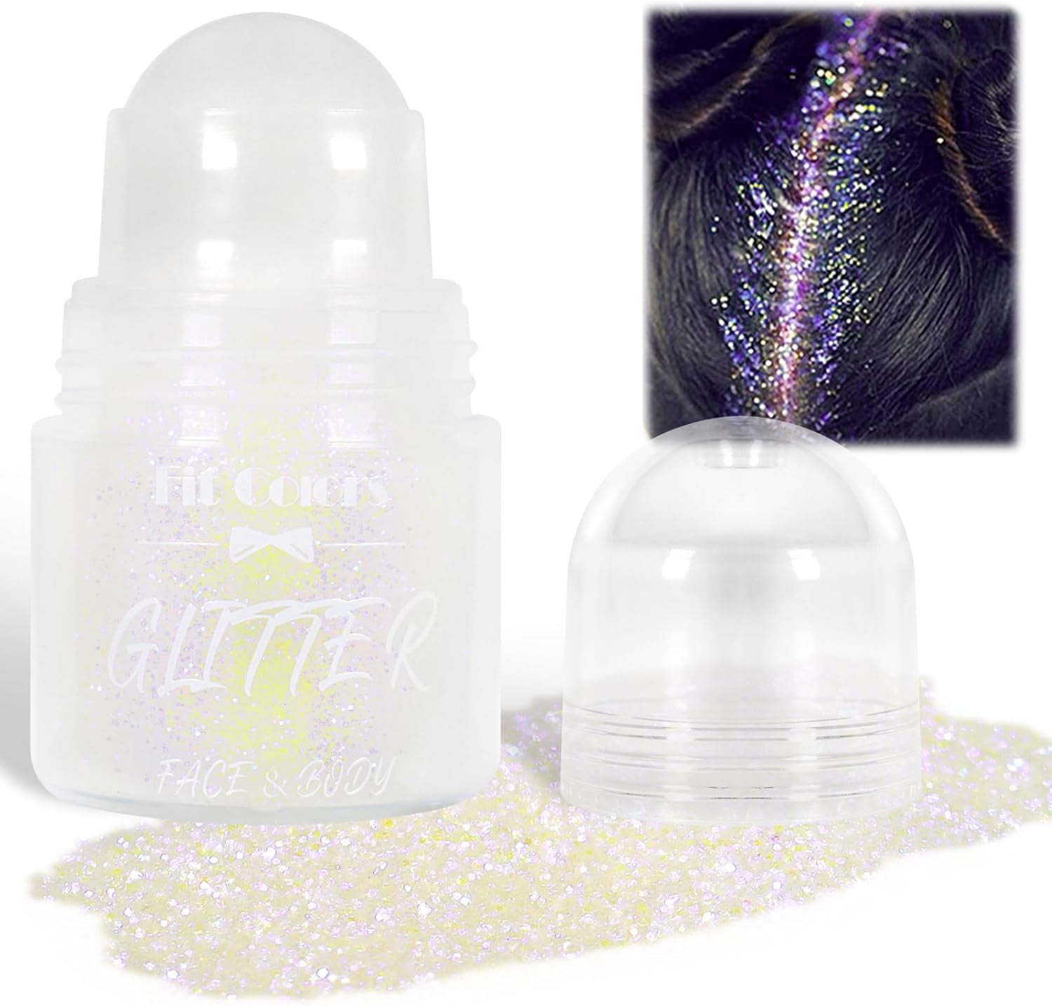 Iridescent Roll-on Face Glitter,Holographic Glitter Makeup,Color ...