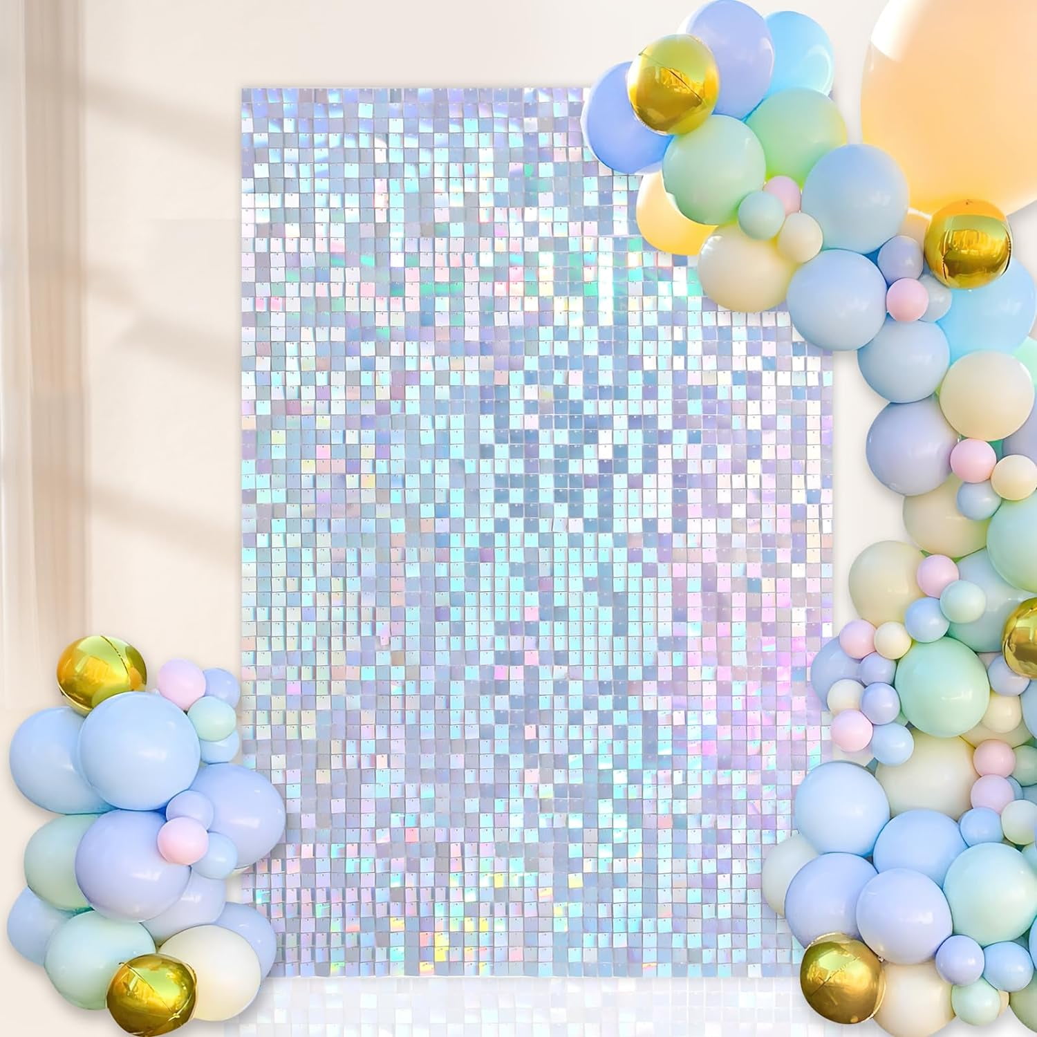 Iridescent Silver Shimmer W Backdrops Sequin Panel Backdrops Sequin ...