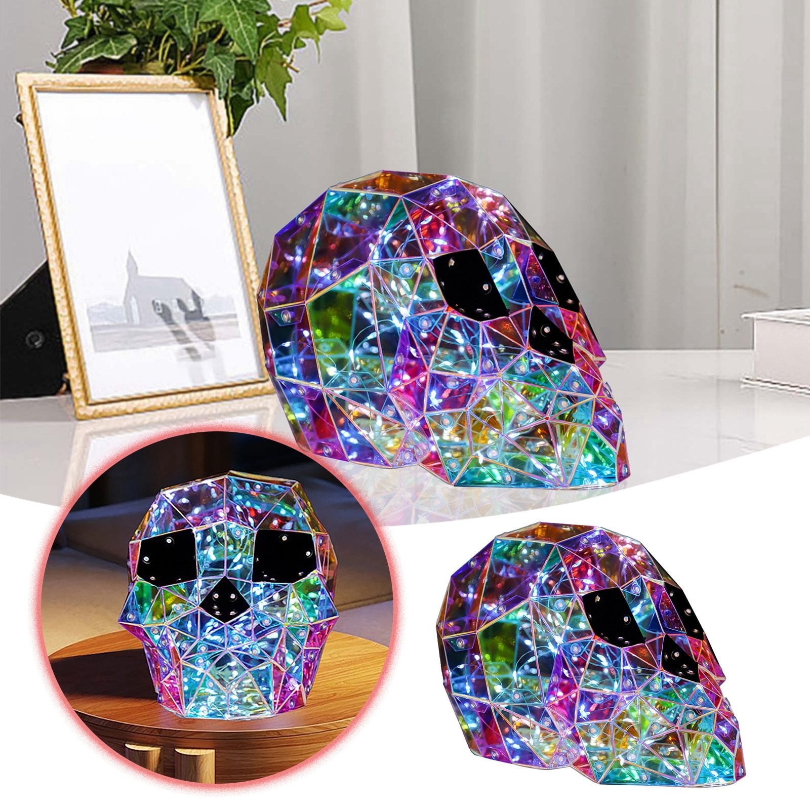 Iridescent Skull Lights,Iridescent Led ,Prismatic Iridescent Skull 12 ...