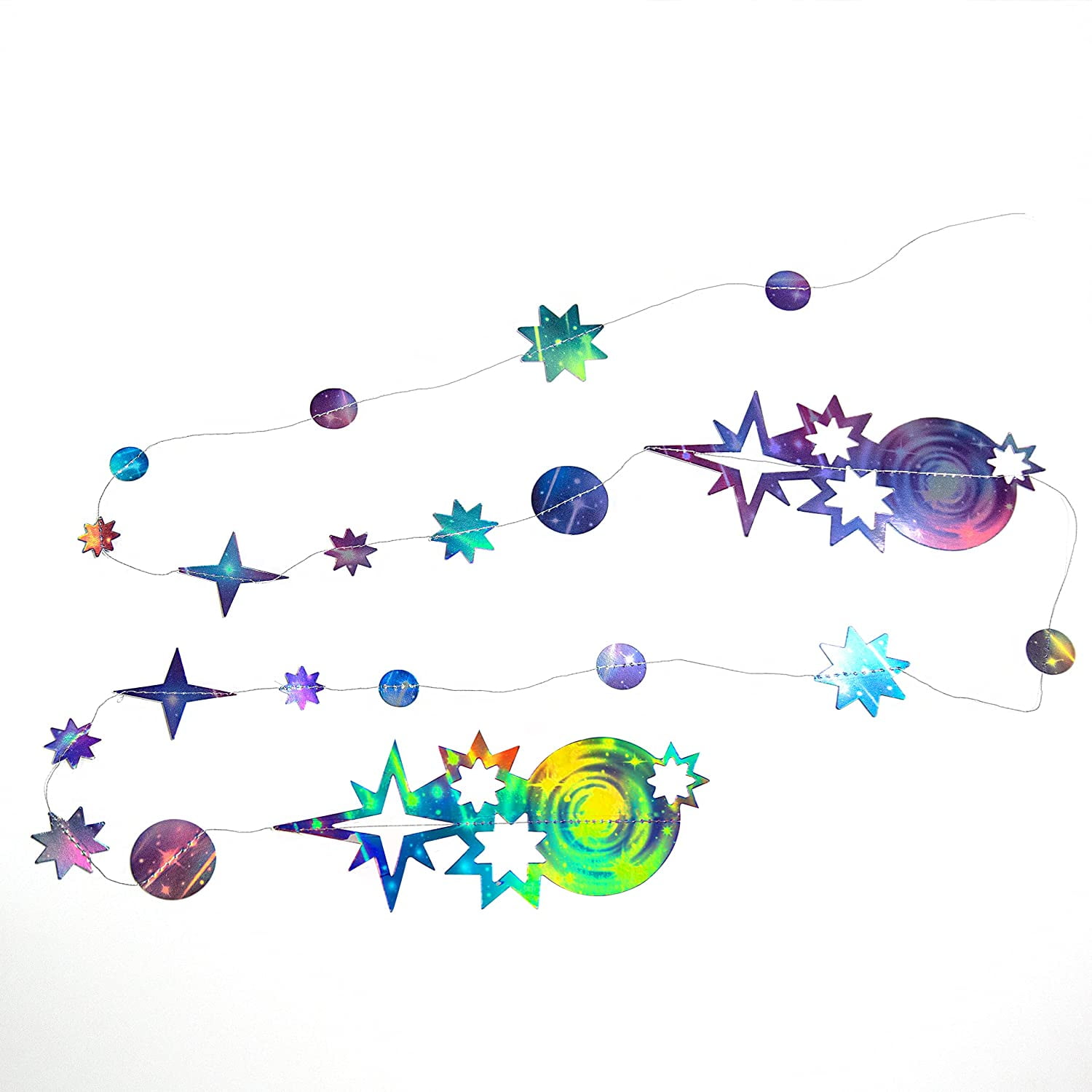 Iridescent Star Garlands Galaxy Hanging Streamer Banner Backdrop ...
