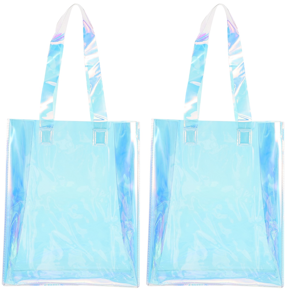 Iridescent Tote Bag 2 PCS Shoulder Bags Colorful Cosmetics Pouch ...