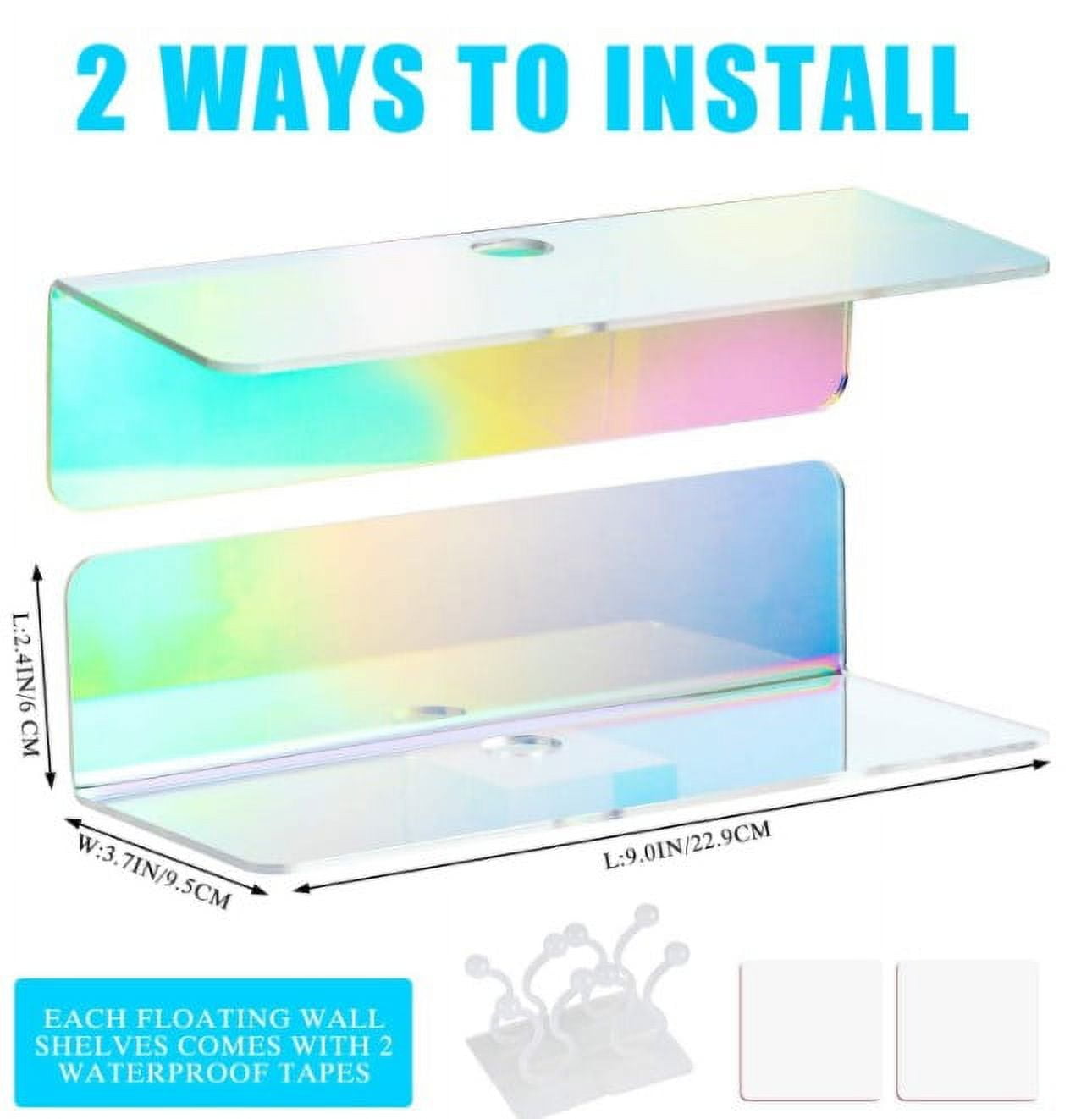 Iridescent Wall Shelf Acrylic Wall Shelf Wall Display Shelf Floating ...