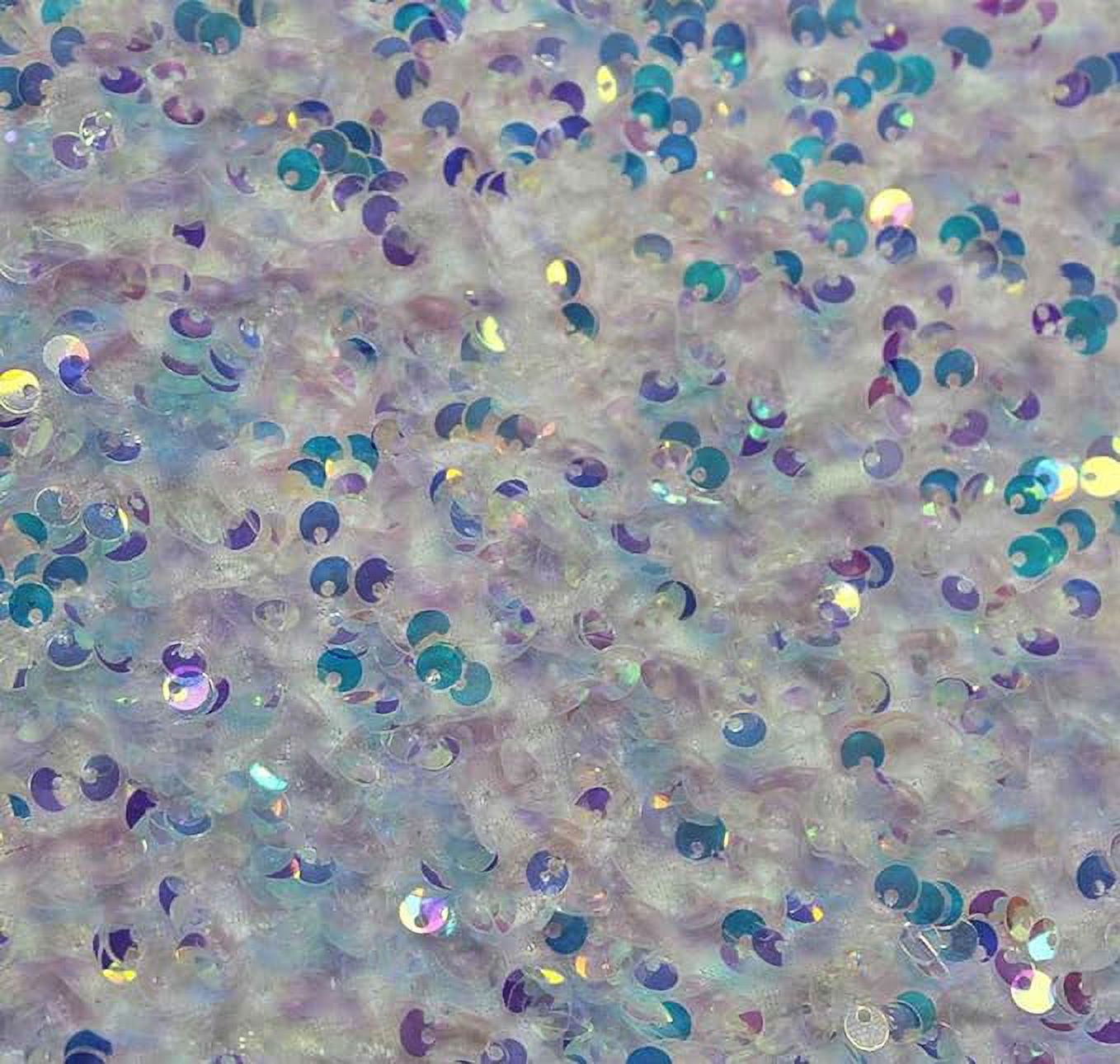 Iridescent White Stretch Velvet Sequin Fabric, Glitter Spandex Material ...