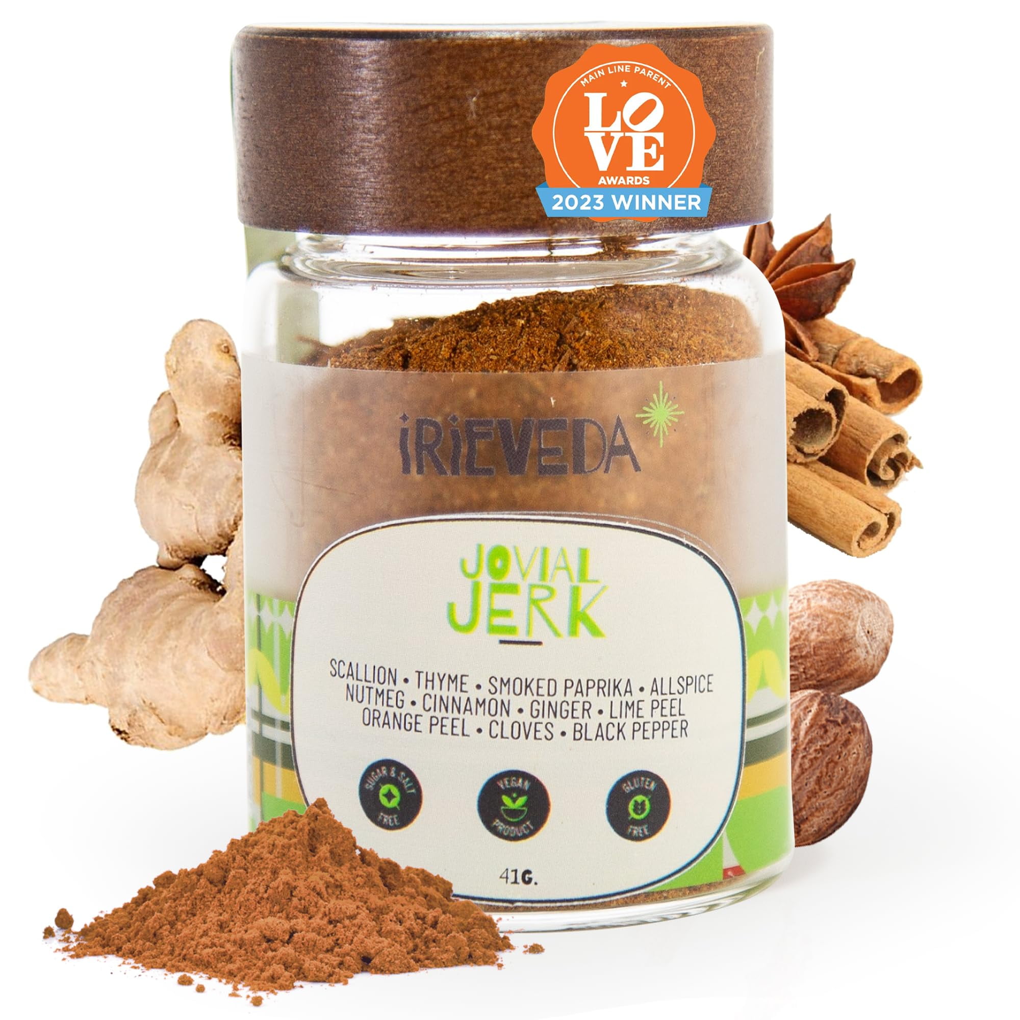 IrieVeda Jovial Jerk Seasoning TSF6 - Top 23 Allergen Jerk Spice Blend, Allspice, Ginger ...