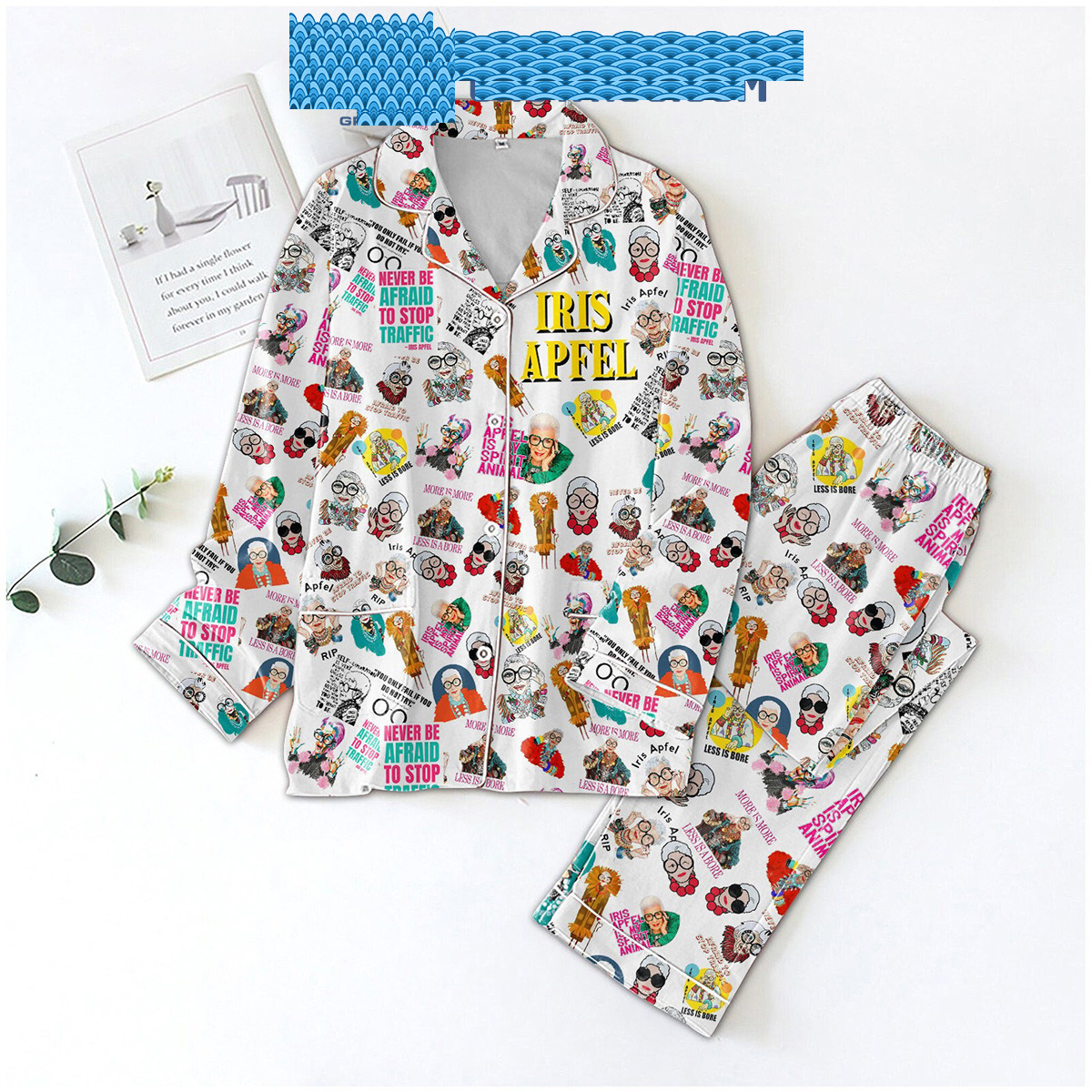 Iris Apfel More Is More Less Is A Bore Polyester Pajamas Set - Walmart.com