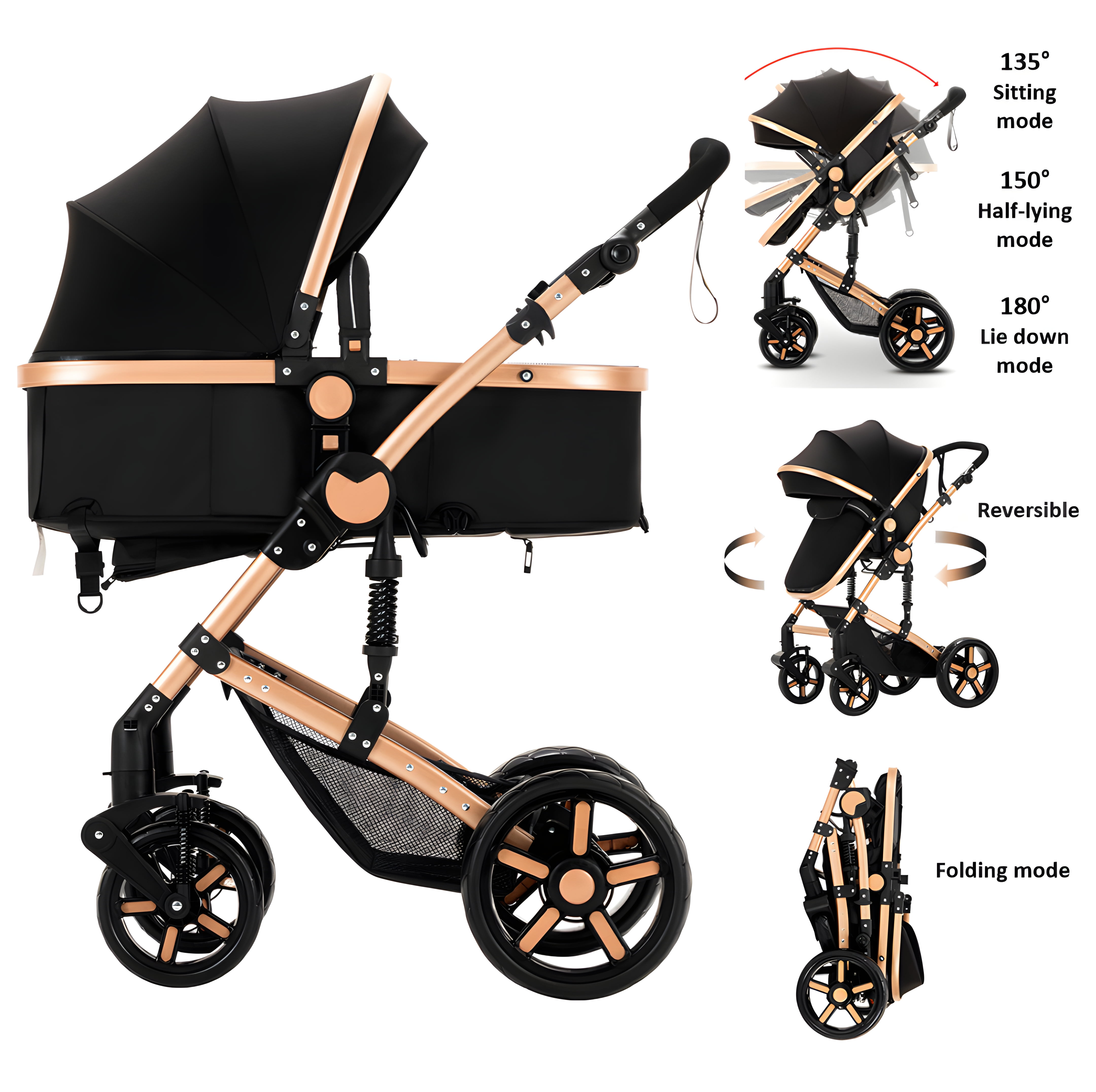 Iris Baby Convertible Baby Stroller,High-View Reversible Stroller ...