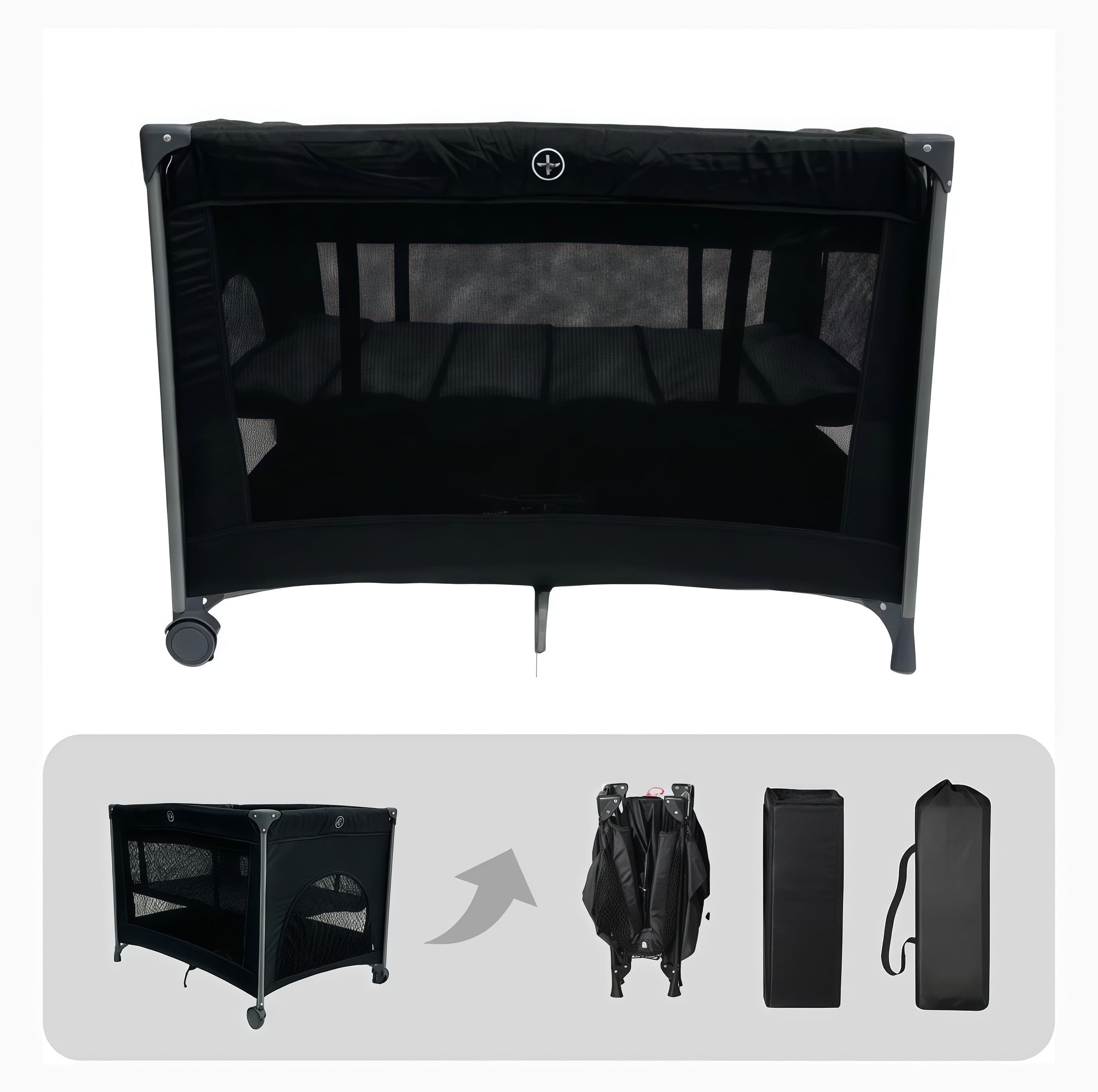 Iris Baby Nursery Center Playard,Simple Two-Layer Playpen with Game Hole,Easy Folding Portable ...