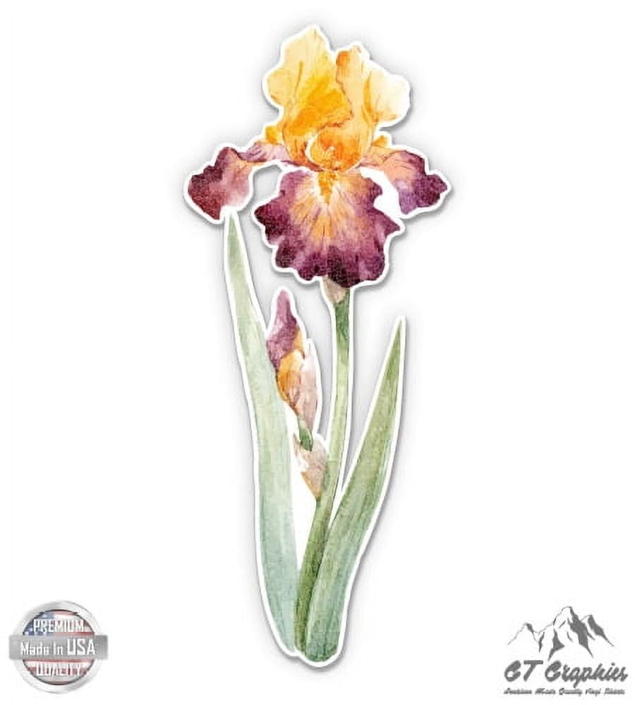 Iris Flower Pretty - 3" Vinyl Sticker - For Car Laptop I-Pad Phone ...