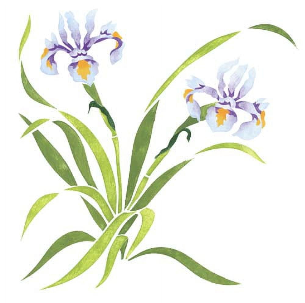 Iris Flower Wall Stencil SKU #1944 by Designer Stencils - Walmart.com