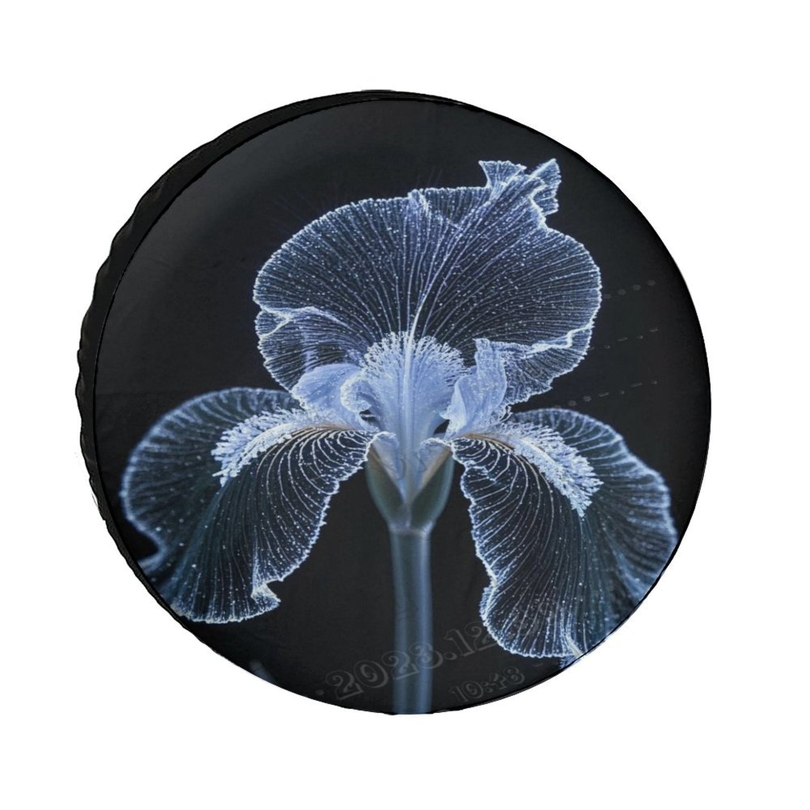 Iris Flower with Black Background Printed Spare Tire Cover Waterproof ...