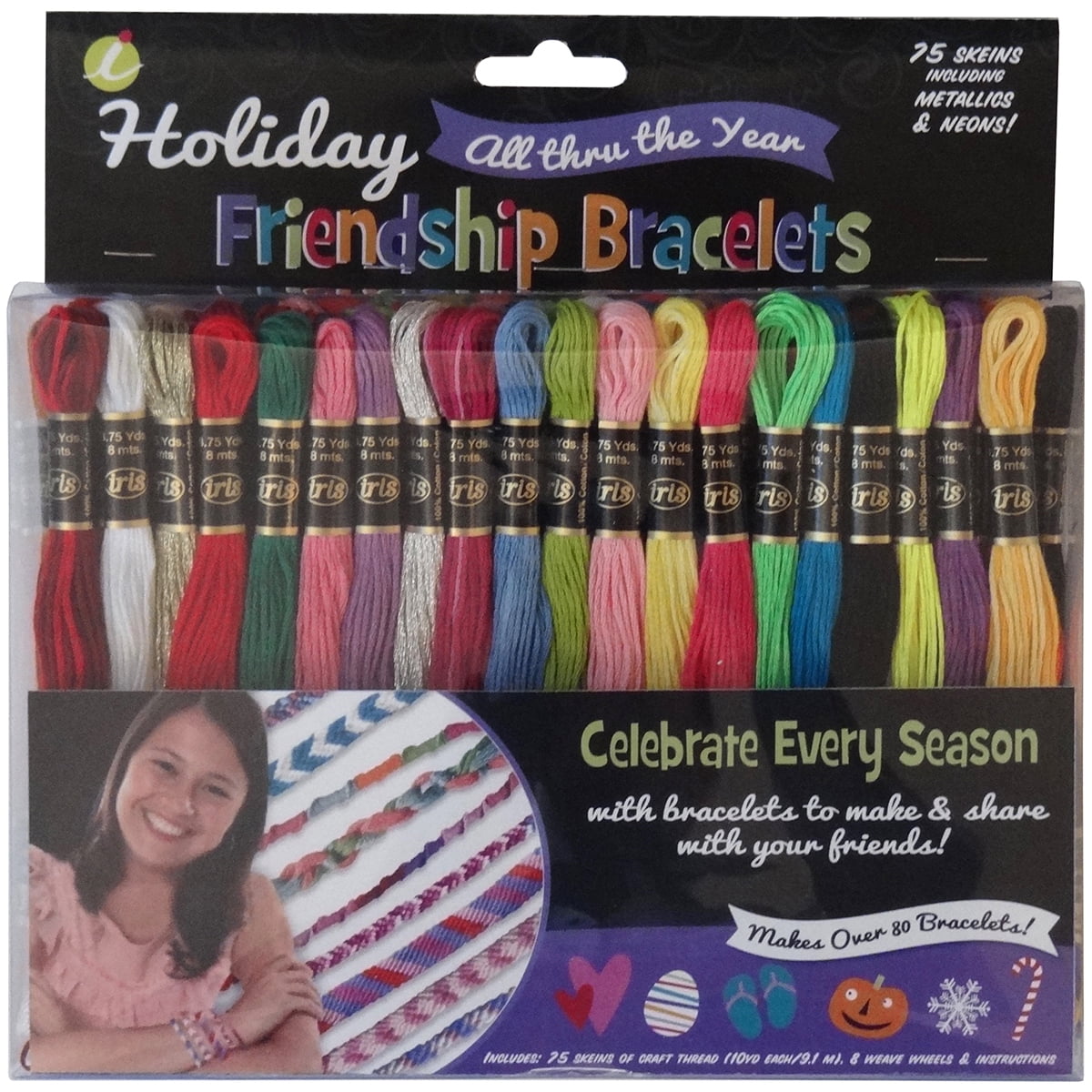 Iris Holiday Friendship Bracelet Thread Party Pack Kit- - Walmart.com