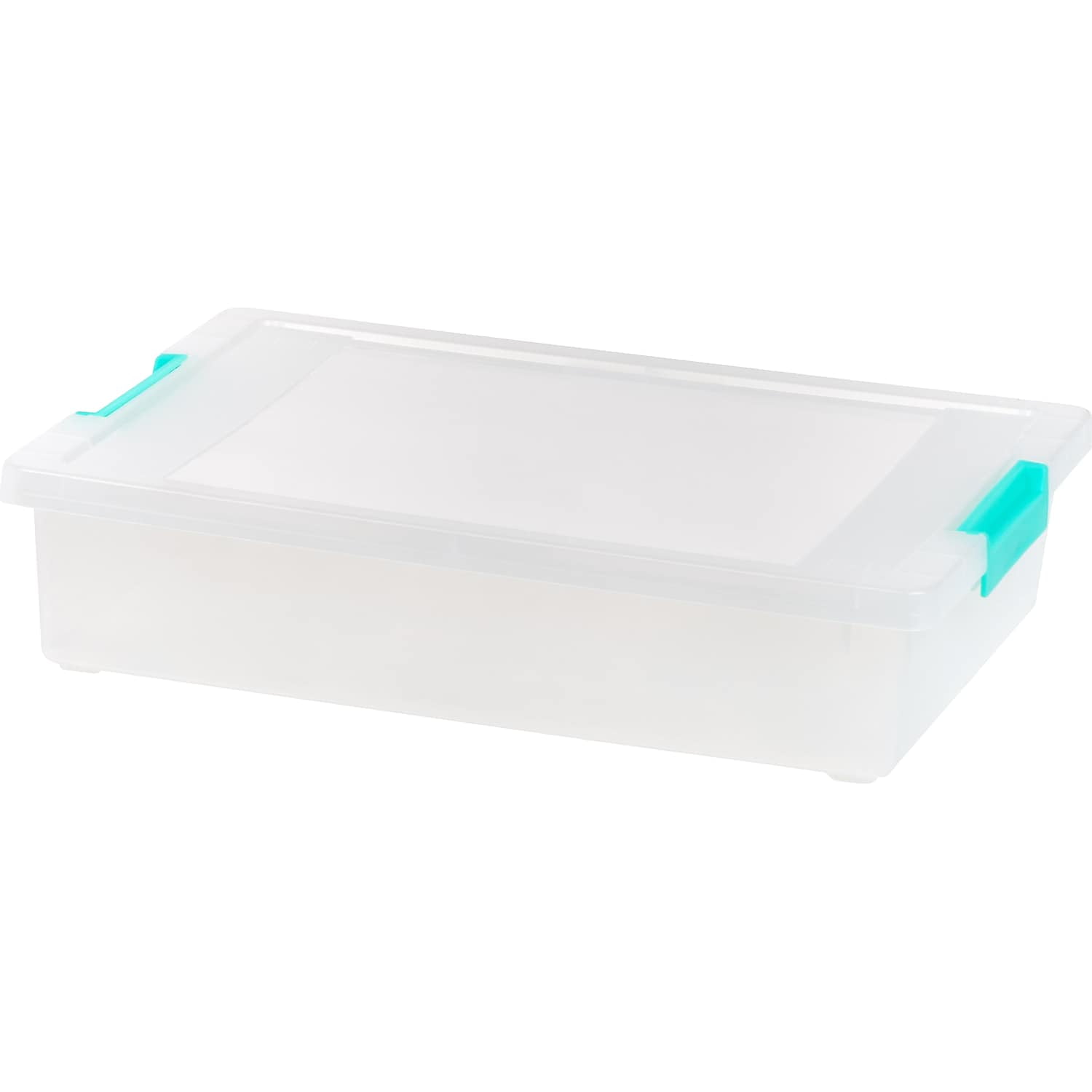 Iris Latch Lid Storage Box Clear/Sea Foam (COB-6) 301158 - Walmart.com