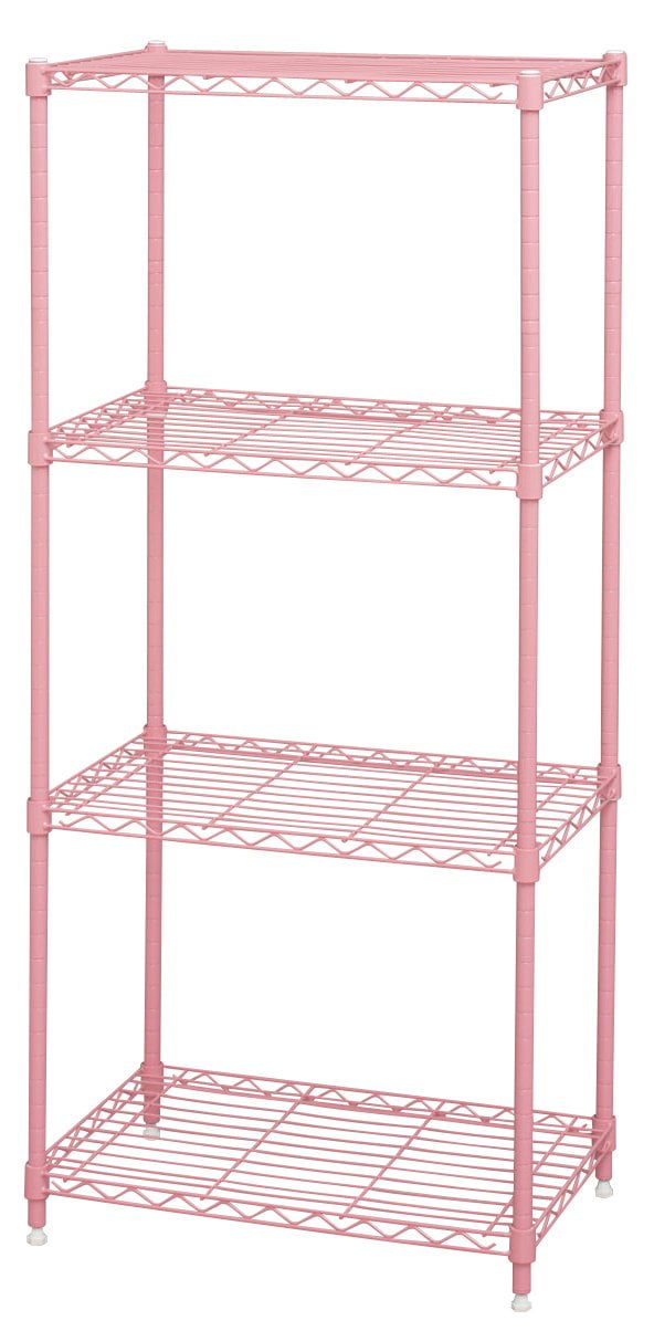 Iris Ohyama Color Rack Metal Rack Main Unit 4 Tiers Pink Rust Resistant ...