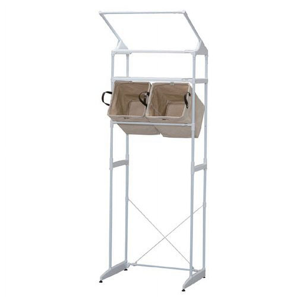 Iris Ohyama Laundry Rack with hanger bar Width 66.5 ~ 95cm x Depth 54.5 ...