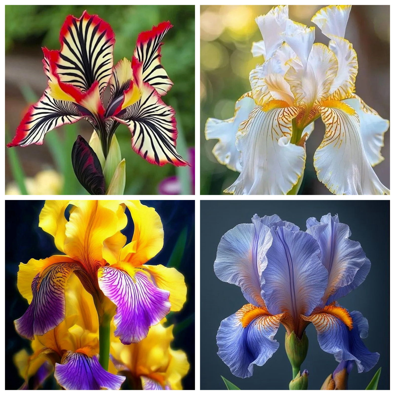 Iris for Planting-(Non-Artificial)-Elegant Mixed Color Blooms, Easy to ...