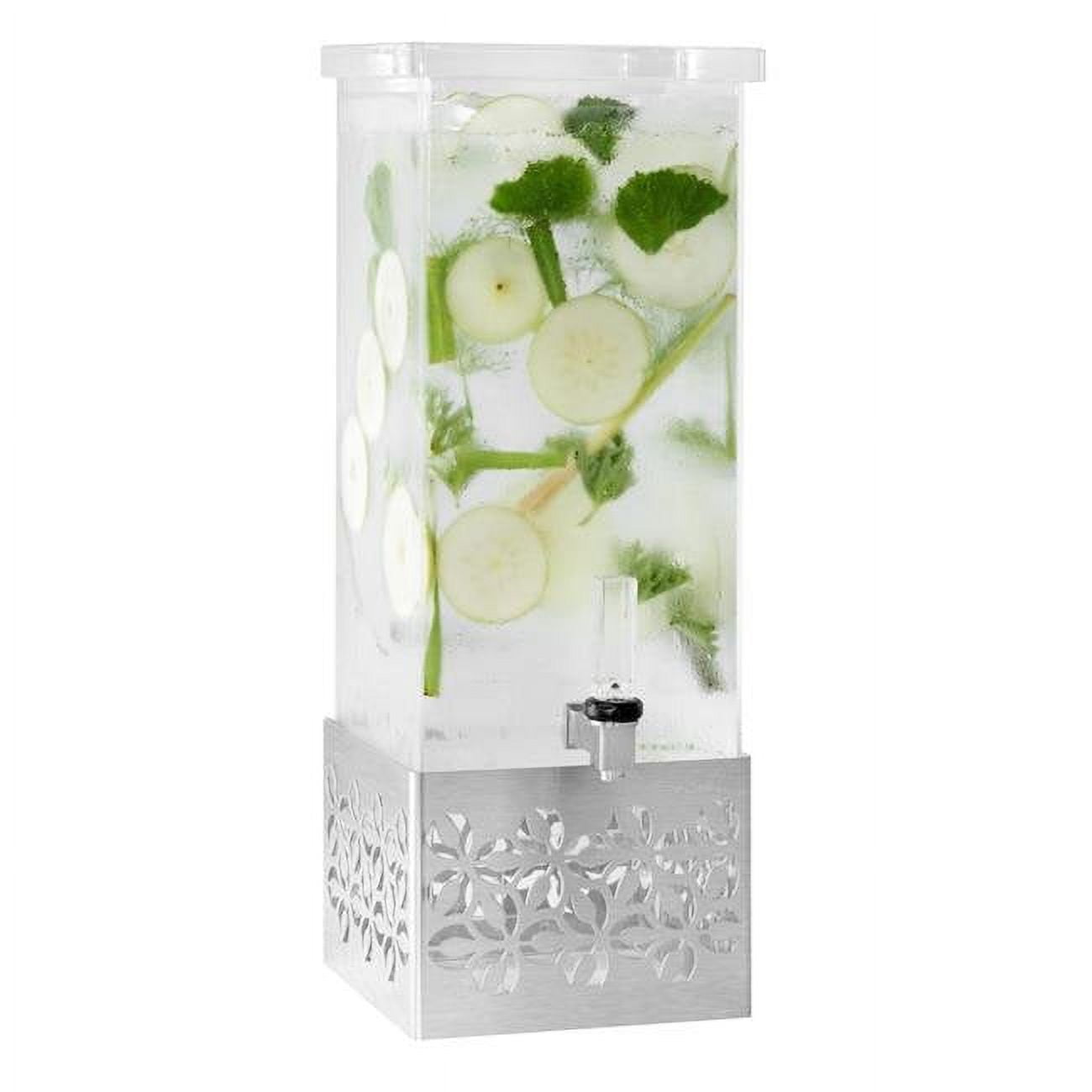 Iris Rectangle Stainless Steel Acrylic Beverage Dispenser 2 gal - Clear ...