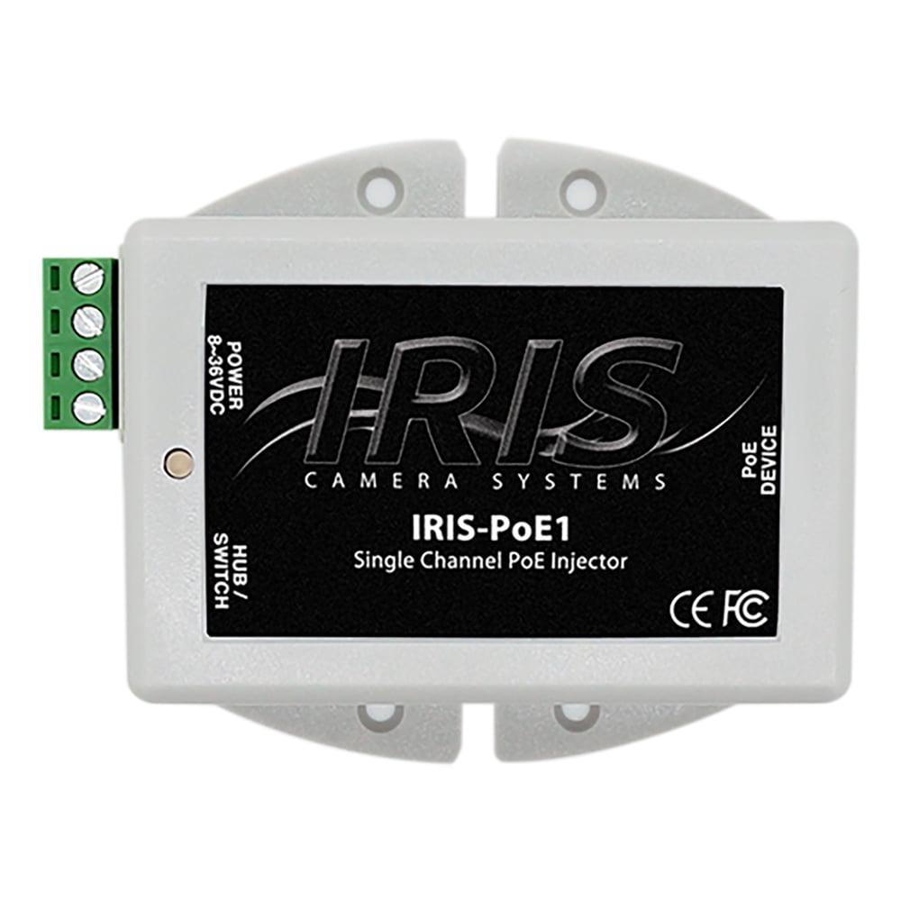 Iris Single Channel PoE Injector - 8-36VDC Input Voltage 48VDC Output ...