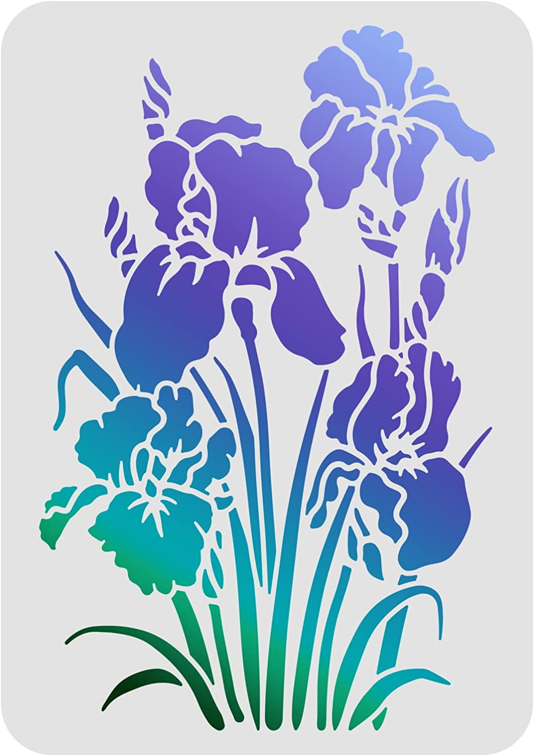 Iris Stencils 11.7x8.3 inchPlastic Flowers Drawing Painting Stencils ...