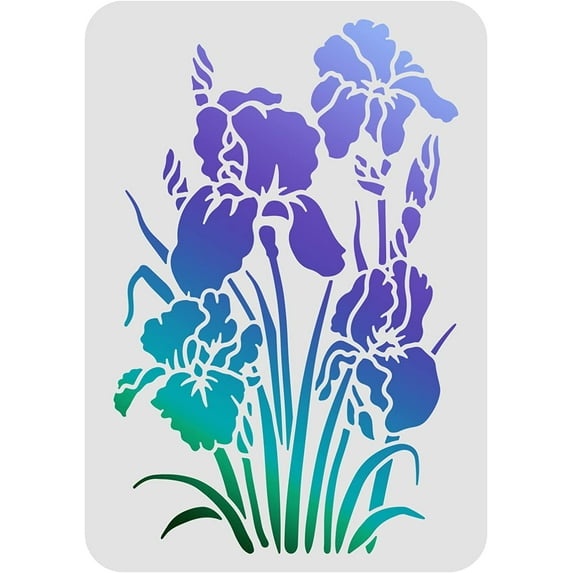 DIY Iris Stencils 11.7x8.3 inchPlastic Flowers Drawing Painting ...