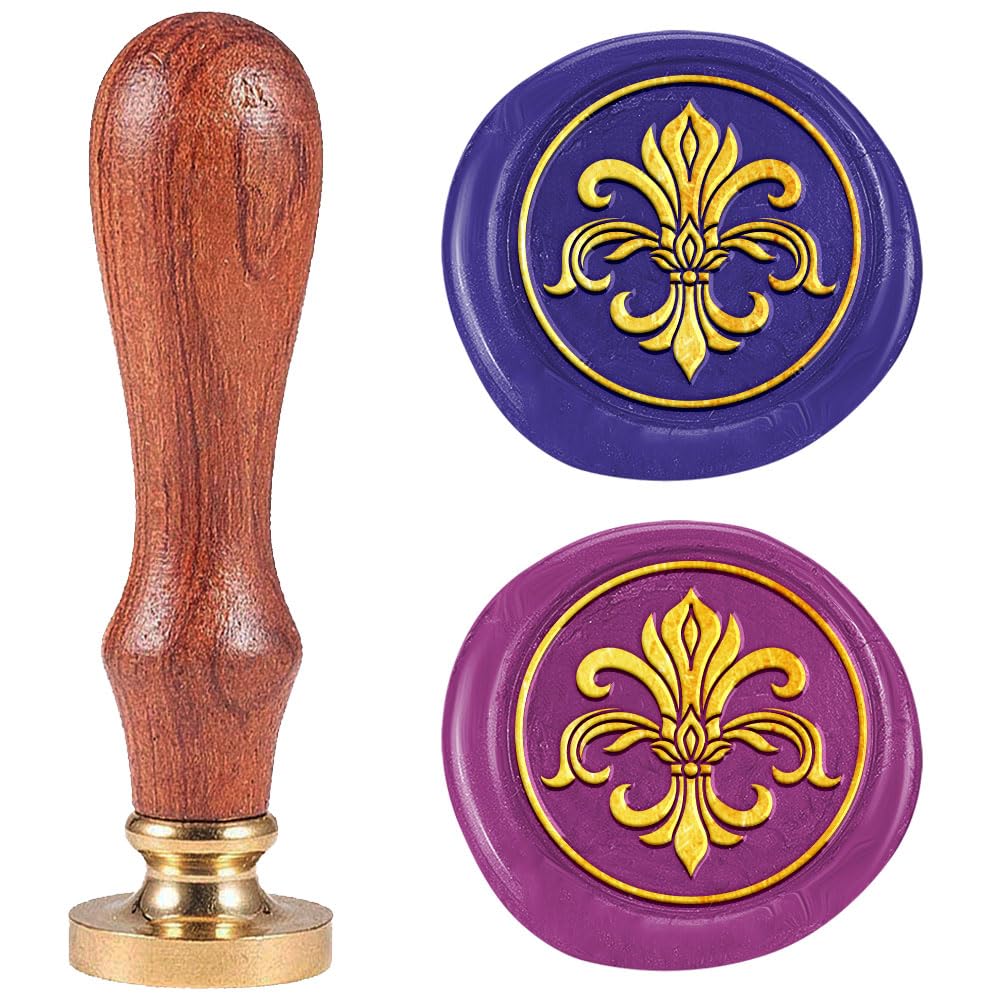 Iris Wax Seal Stamp 1" Retro Sealing Stamps Removable Brass Head with ...