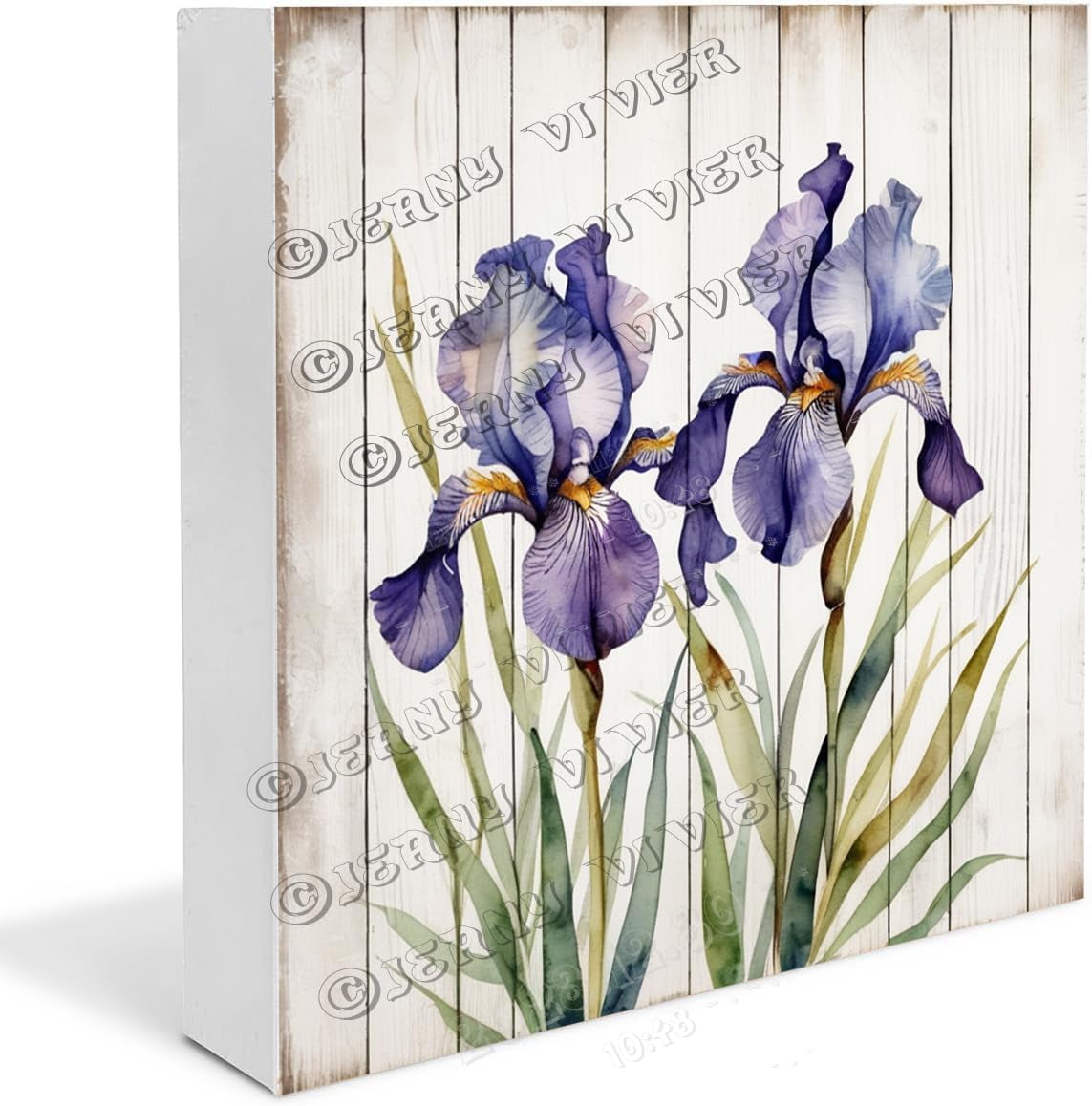 Iris Wooden Box Sign Iris Gifts Funny Flower Art for Home Rustic ...