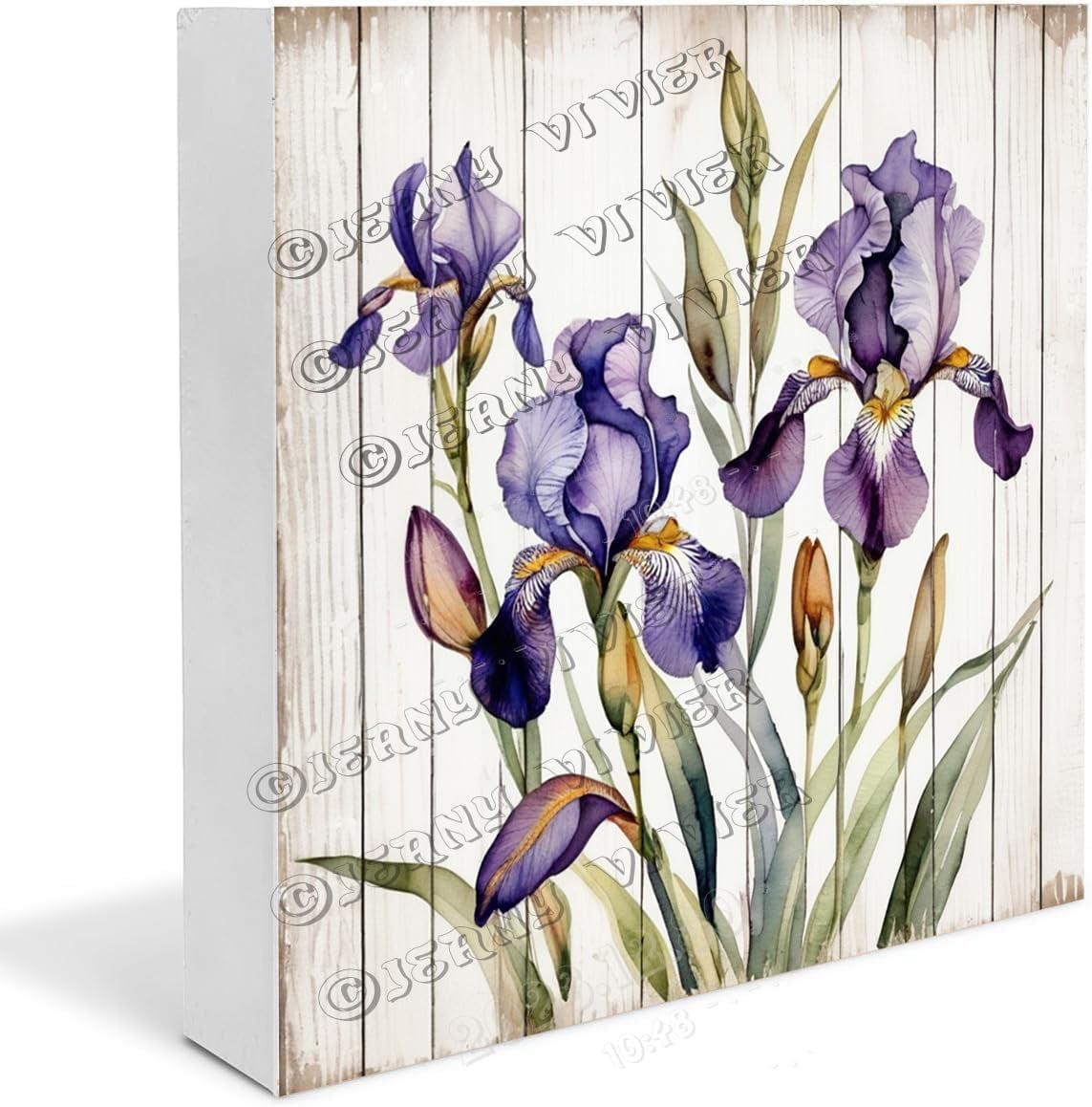 Iris Wooden Box Sign Iris Gifts Funny Flower Art for Bedroom Rustic ...