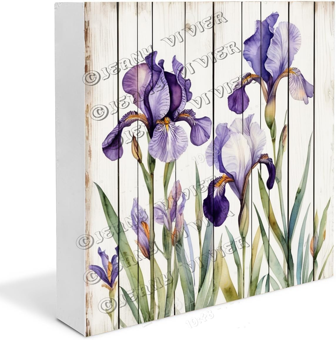 Iris Wooden Box Sign Iris Gifts Funny Flower Art for Girl Room Rustic ...
