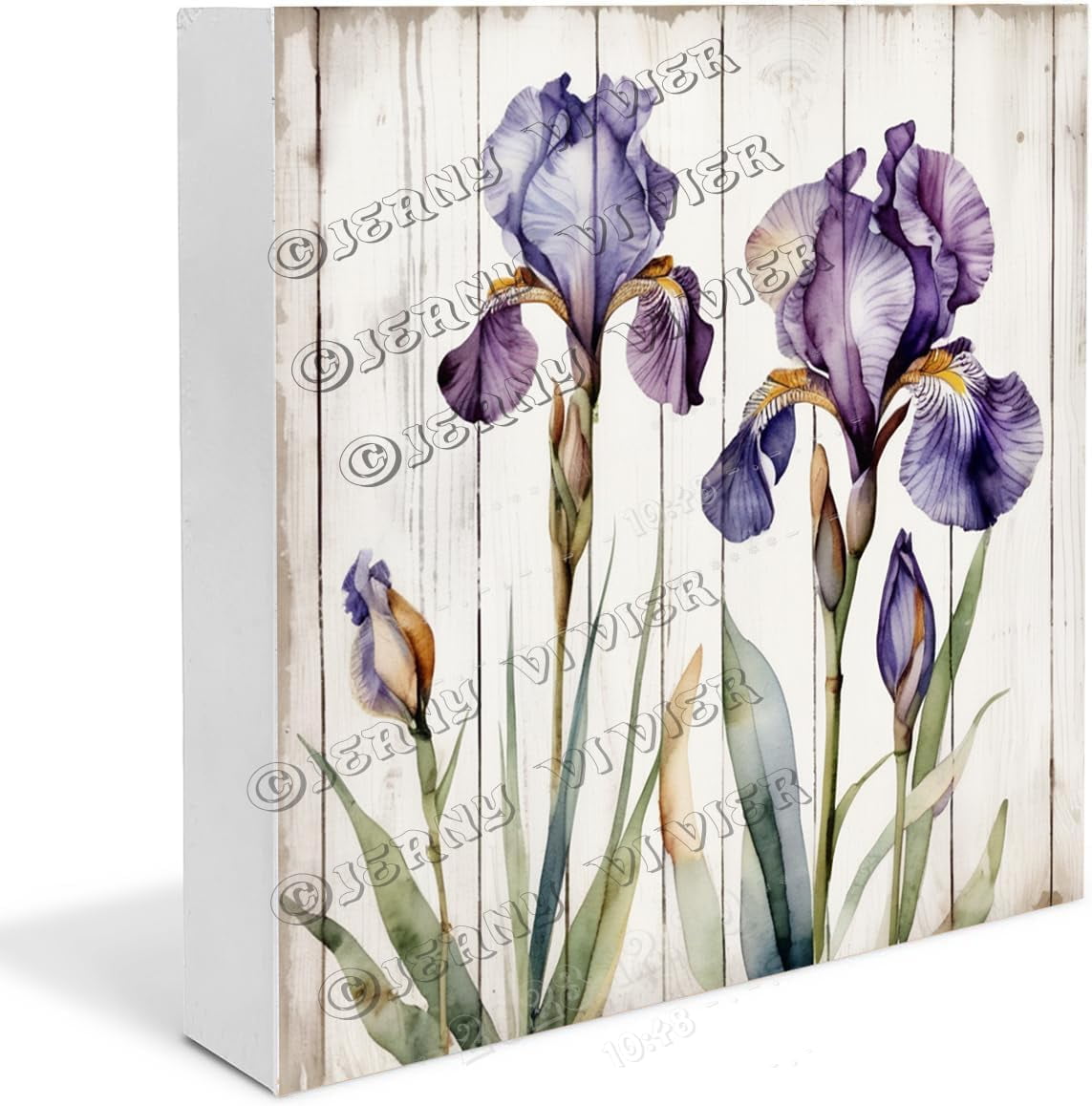 Iris Wooden Box Sign Iris Gifts Funny Flower Art for Kids Rustic Home ...