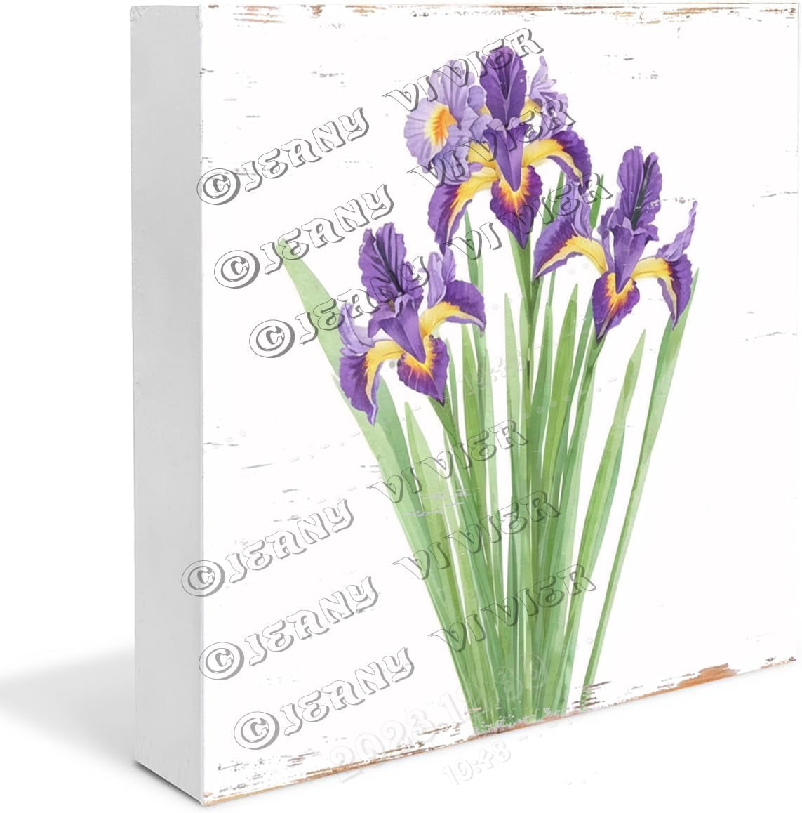 Iris Wooden Box Sign Iris Gifts Funny Flower Desk Accessories Boho ...
