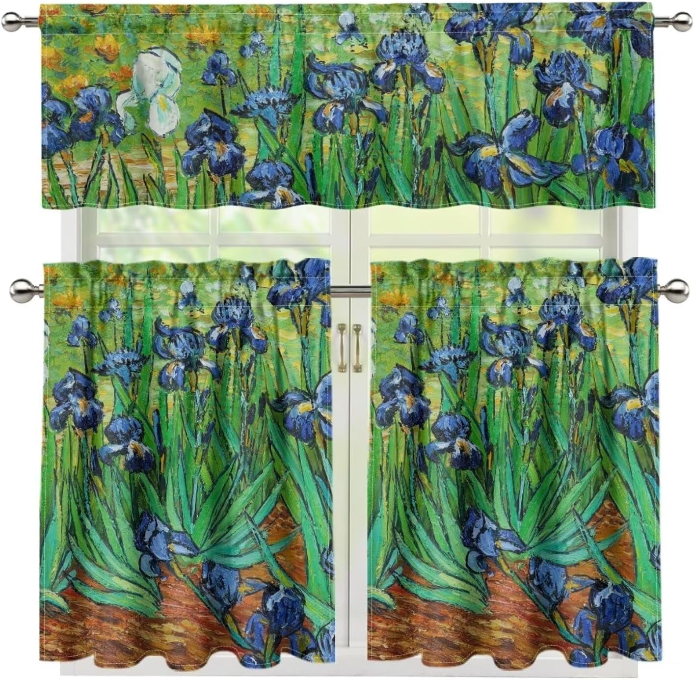 Irise Kitchen Curtains and Valances Set Tier Curtains 24 Inch Length ...