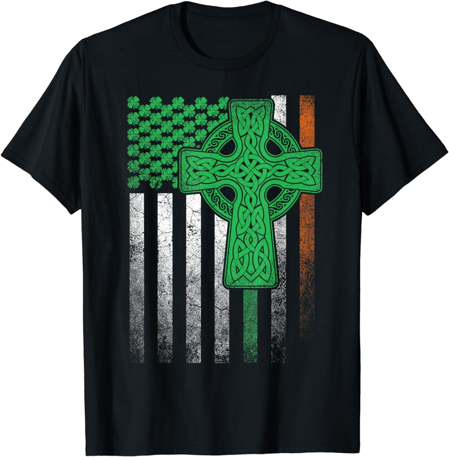 Irish American Flag Ireland Flag ST PATRICKS DAY Gift Cross T-Shirt ...