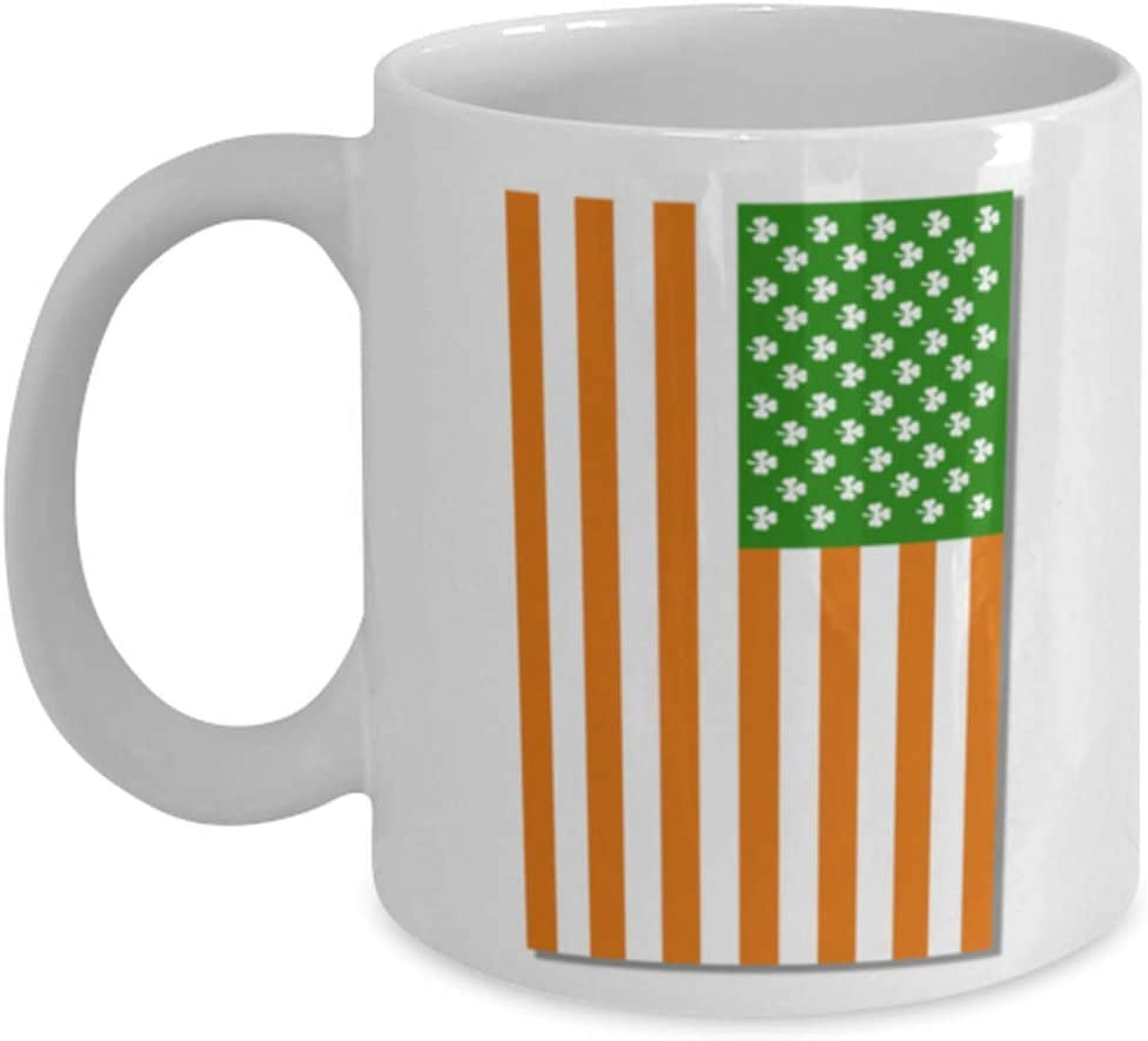 Irish American Flag Mug for Máthair Athair Mhamó Seanathair St Patricks ...