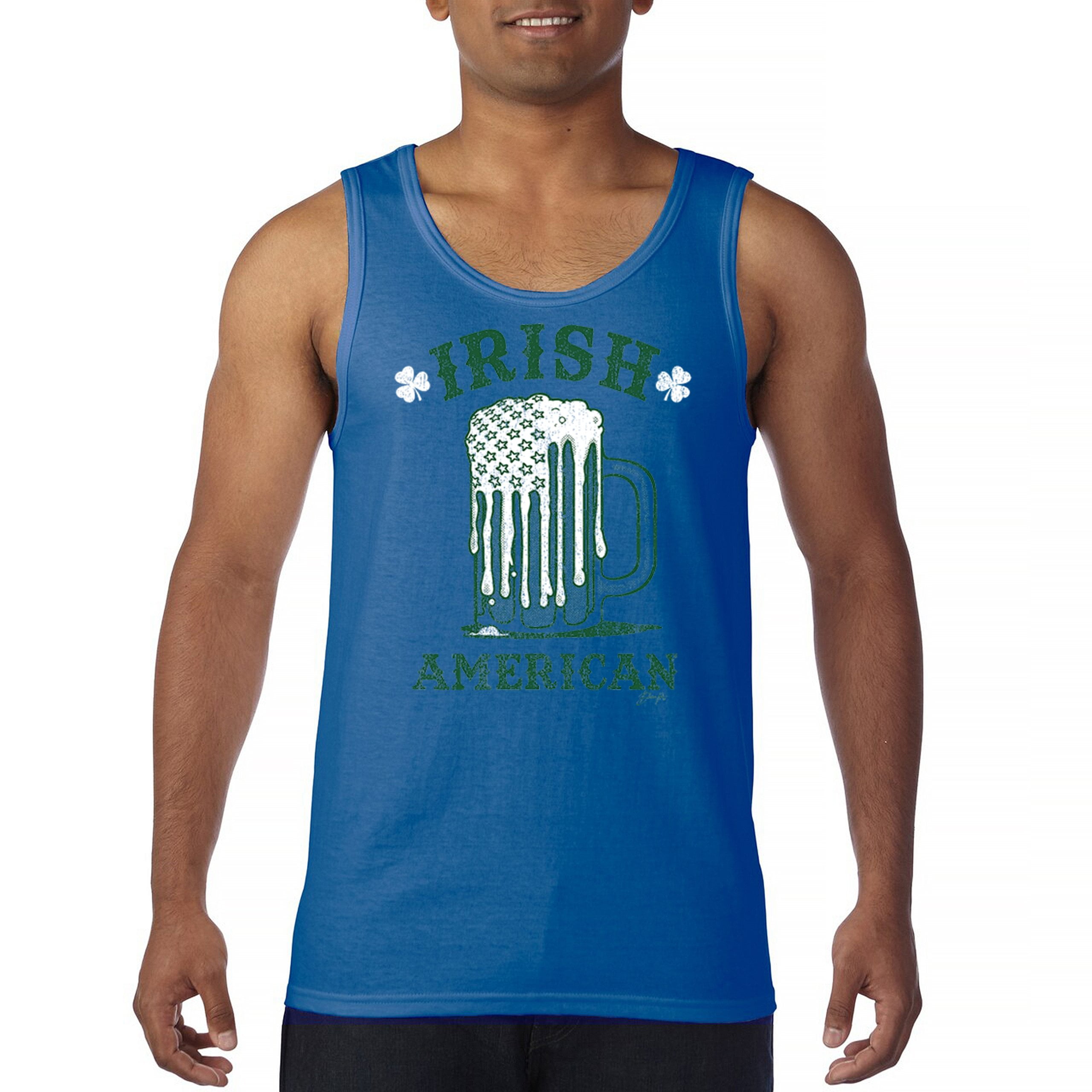 Irish American Flag St Patrick's Day Tank Top Fourleaf Clover Shamrock ...