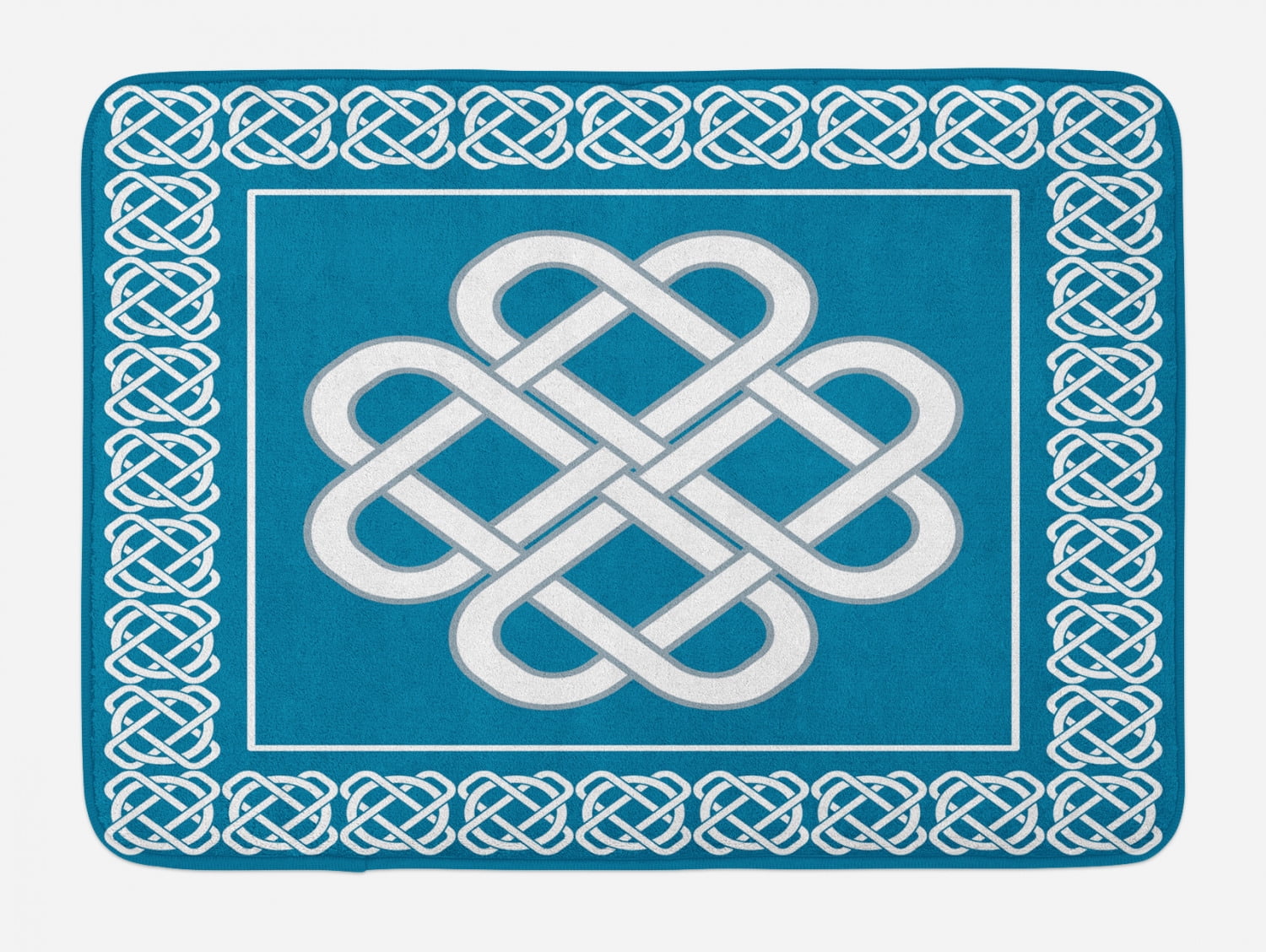 Irish Bath Mat, Celtic Love Knot Good Fortune Symbol Framework Border ...