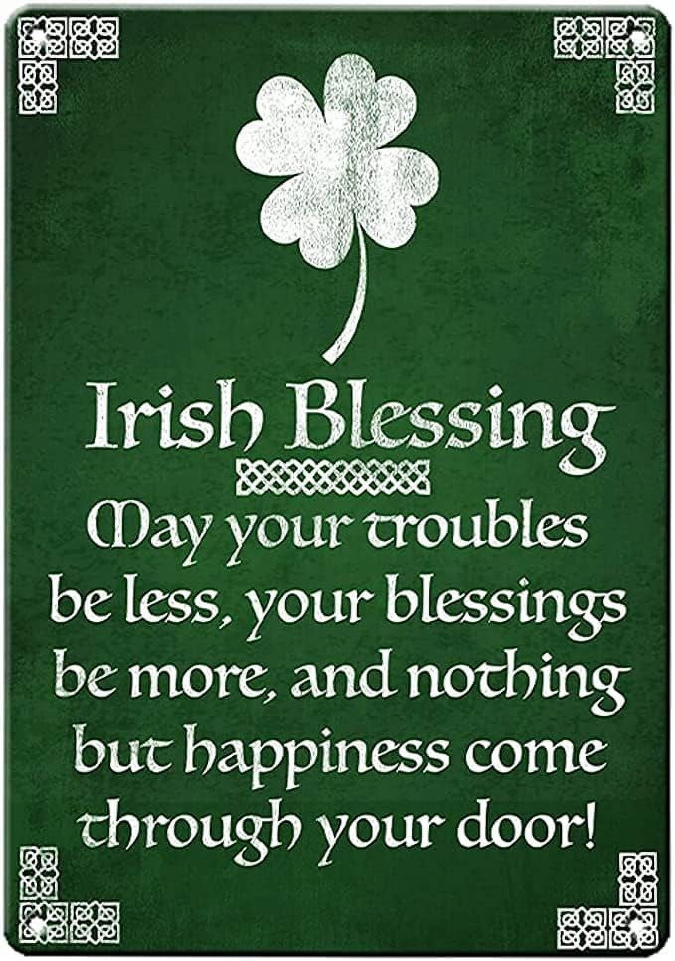Irish Blessing Green Clover Vintage Quotes Vintage Toilet Cave Bar Home ...