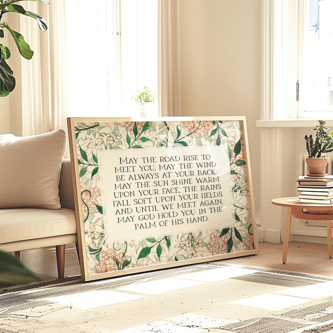 Irish Blessing: "May The Road Rise" Poem, Subtle Horizontal Wall Art ...