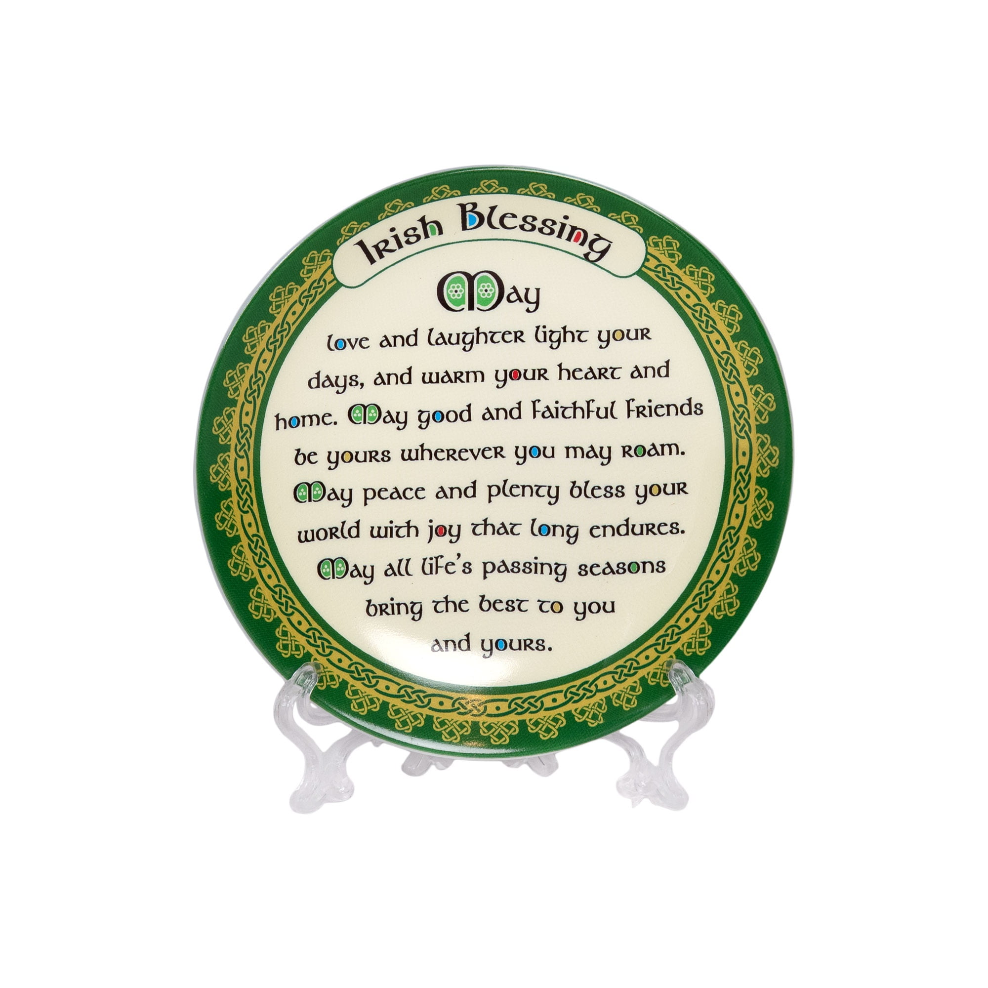 Irish Blessing Plate – 4" Celtic Shamrock Decorative Plate, Irish Gift ...