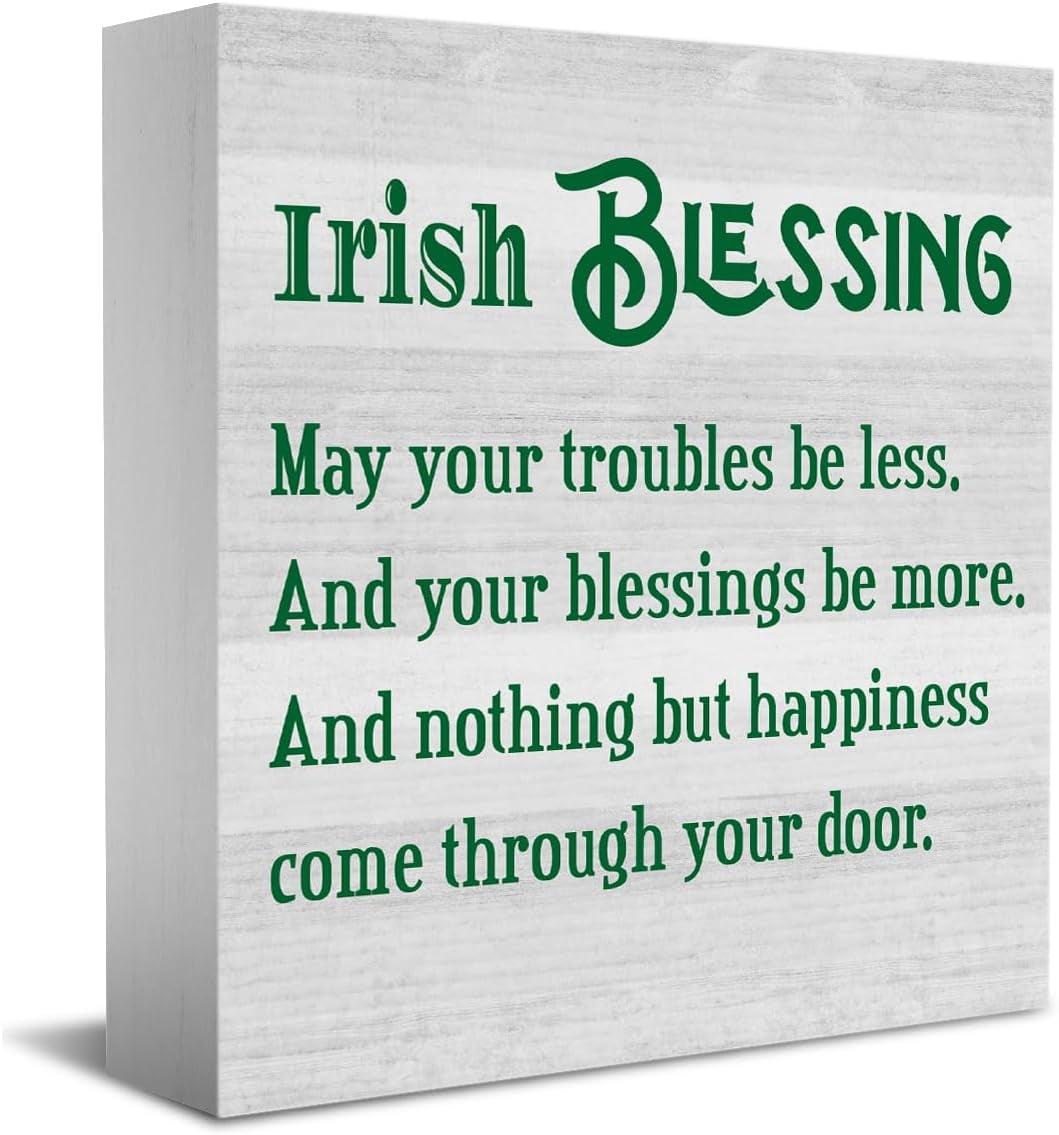 Irish Blessing Sign Vintage St Patrick's Day Office Desk Decor ...