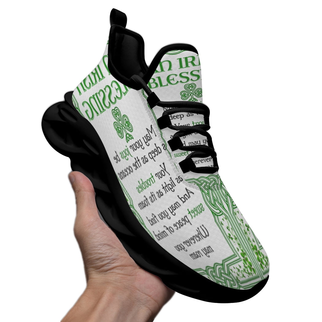 Irish Blessing St Patricks Day Shamrock Shoes Sneakers Black Size 11.5 ...