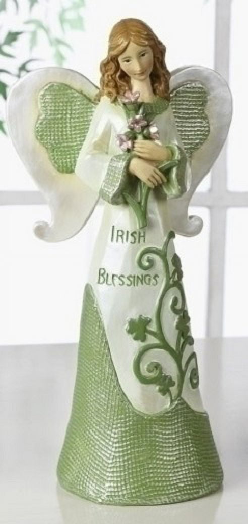 Irish Blessings Green Angel Holding Flowers Figurine - Walmart.com