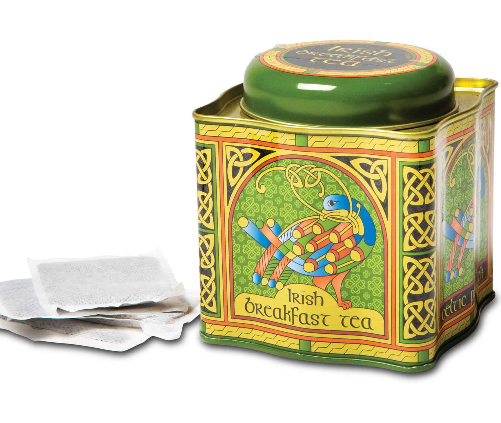 Celtic Peacock Irish Weave Designed Tin Green - Irish Breakfast Tea ...