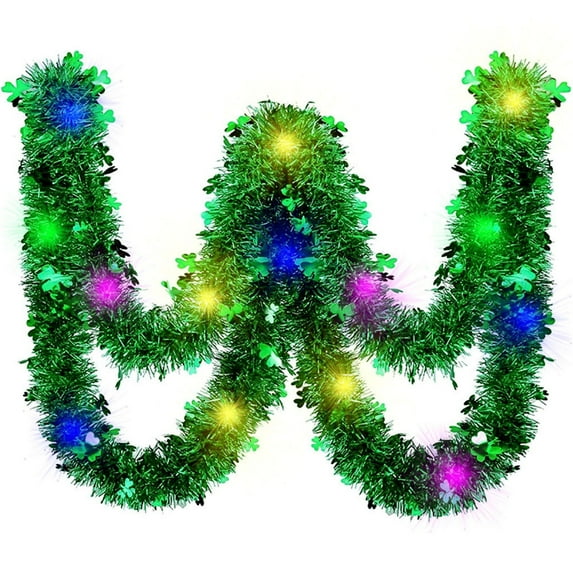 Irish Celebration Shamrock Fringe String Lights with Multi-Color LED ...