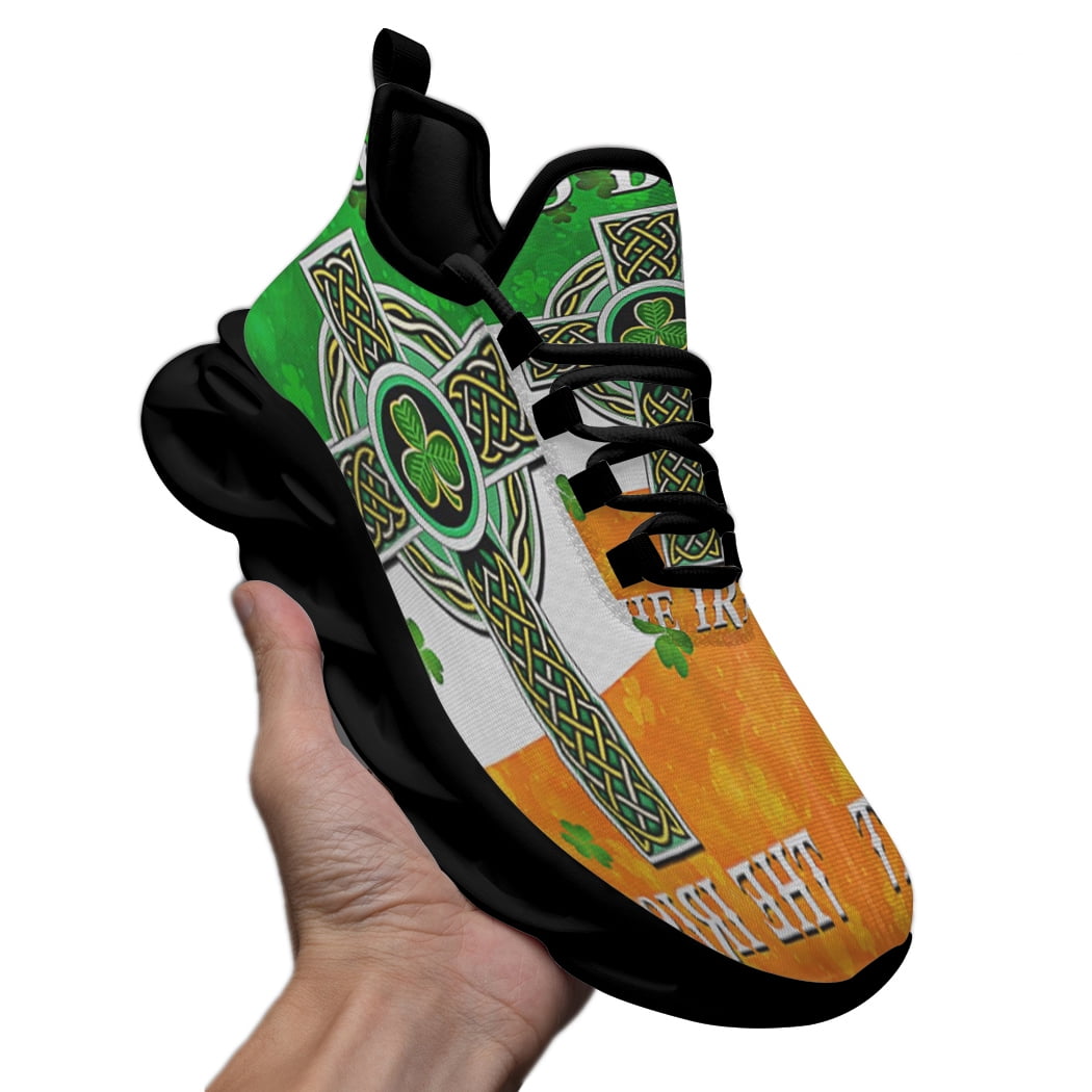 Irish Celtic Cross God Bless The Irish Shoes Sneakers Black Size 4.5 ...