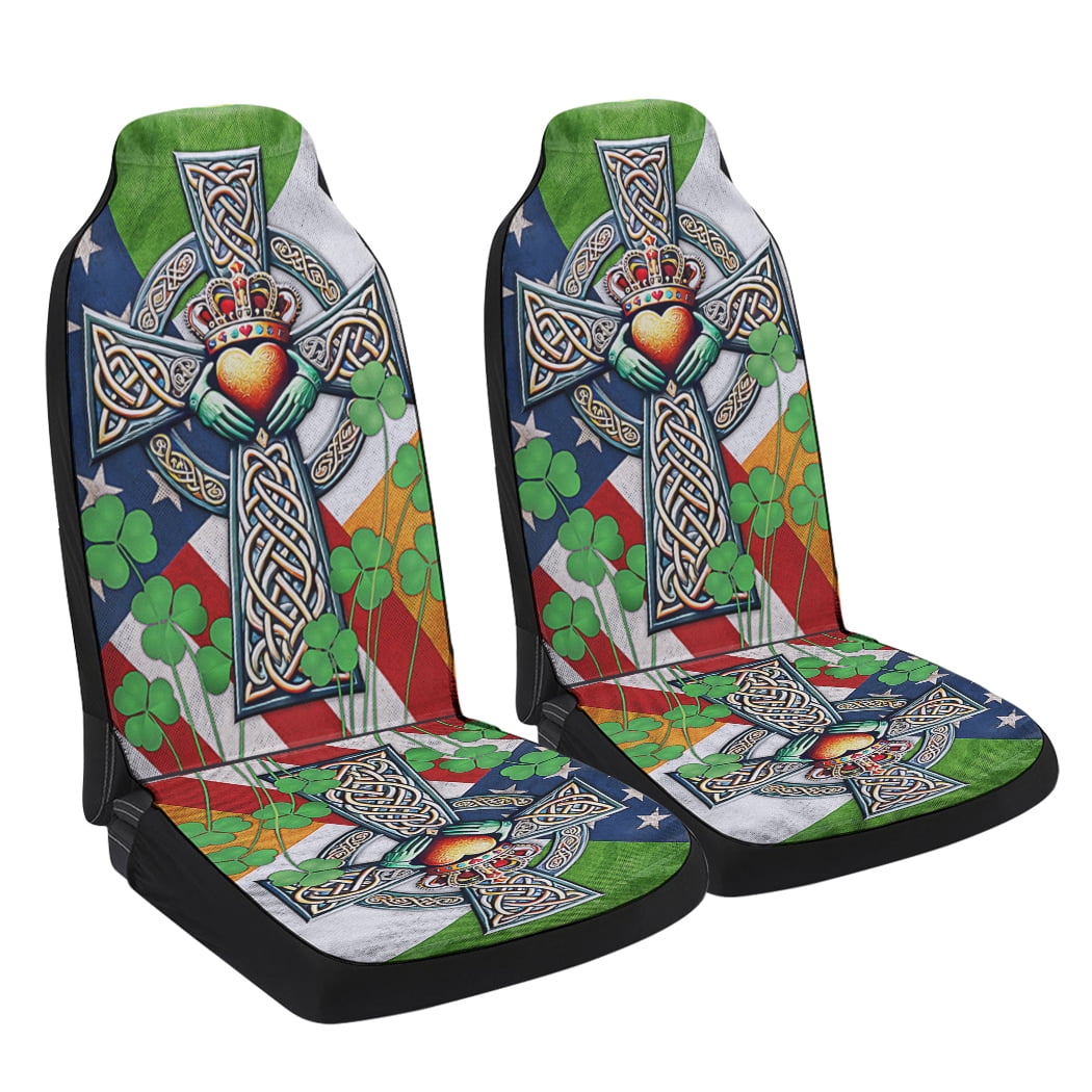 Irish Celtic Cross With Claddagh Ring And Heart Seat Covers Cars, Car ...