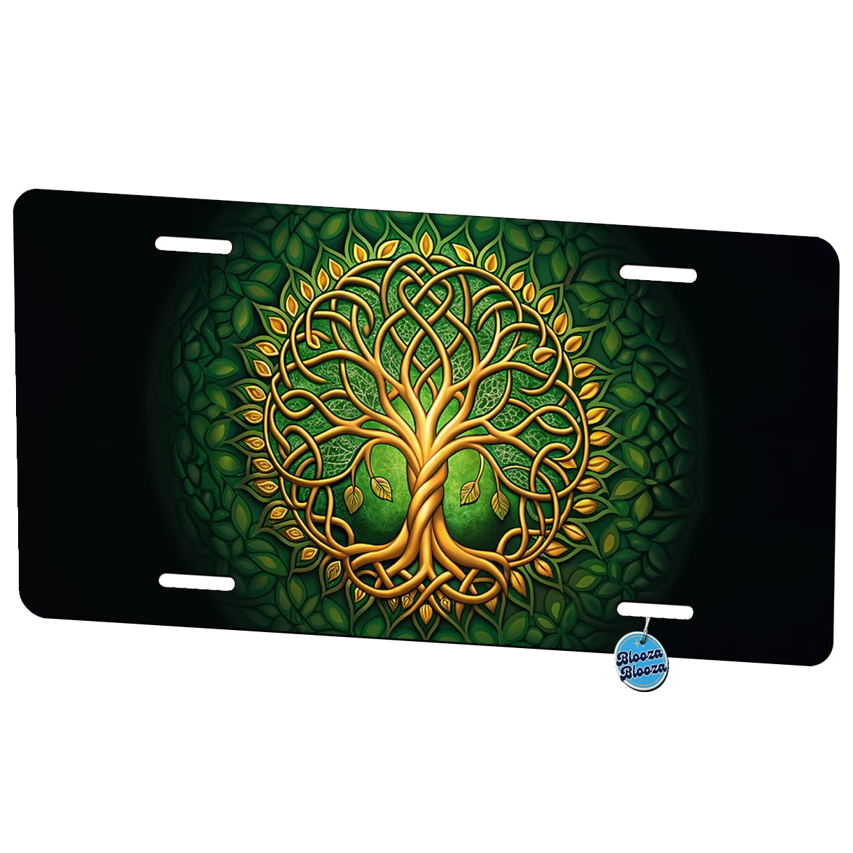 Irish Celtic Knot Tree Of Life Green And Golden Metal Novelty License ...