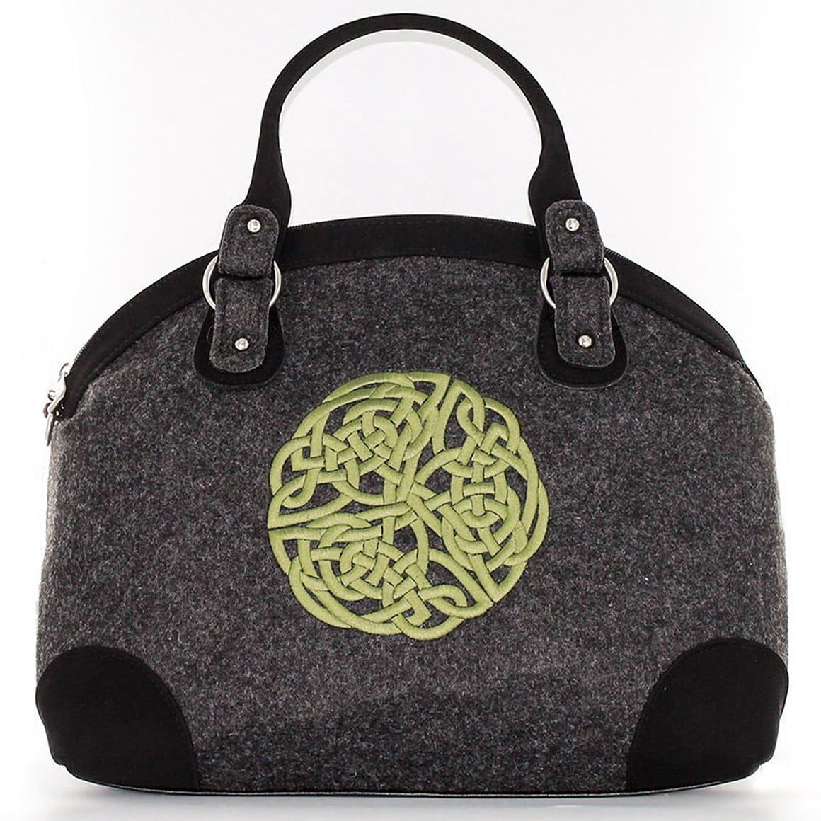 Irish Celtic Weave Wool Tweed & PU Leather Tote Handbag for Women by ...