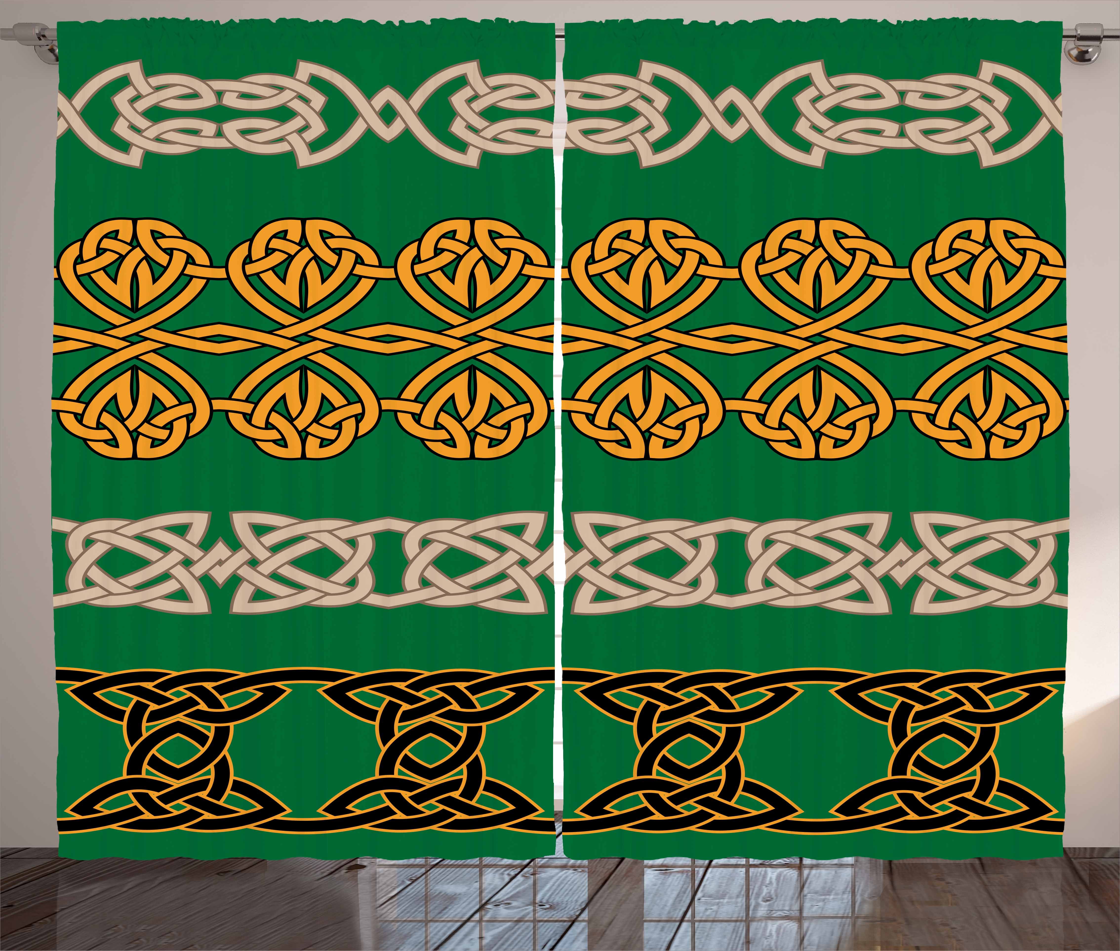Ambesonne Irish Curtains 2 Panel Set, Traditional, 108" x 84 ...