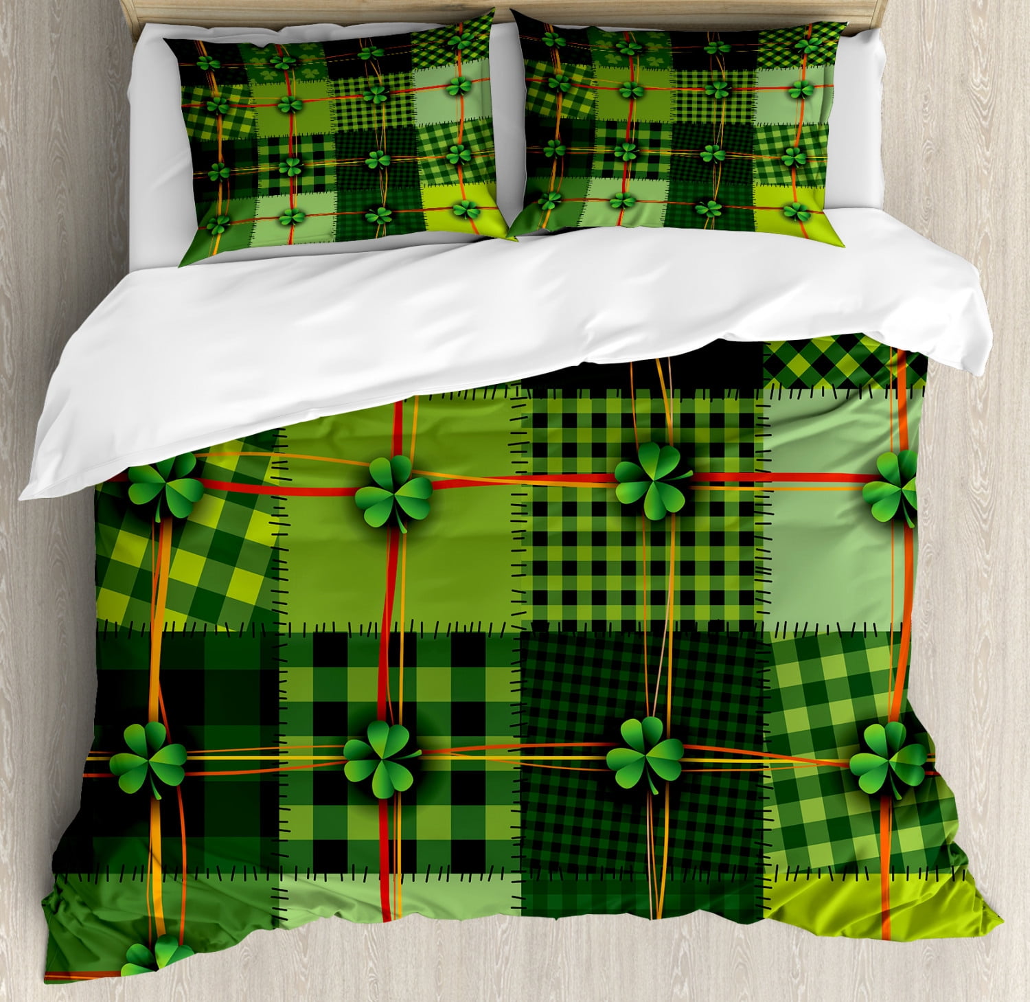 Irish Duvet Cover Set Queen Size, Patchwork Style St. Patrick's Day ...