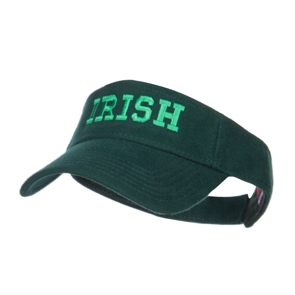 Irish Embroidered Cotton Knit Visor - Dk Green OSFM - Walmart.com