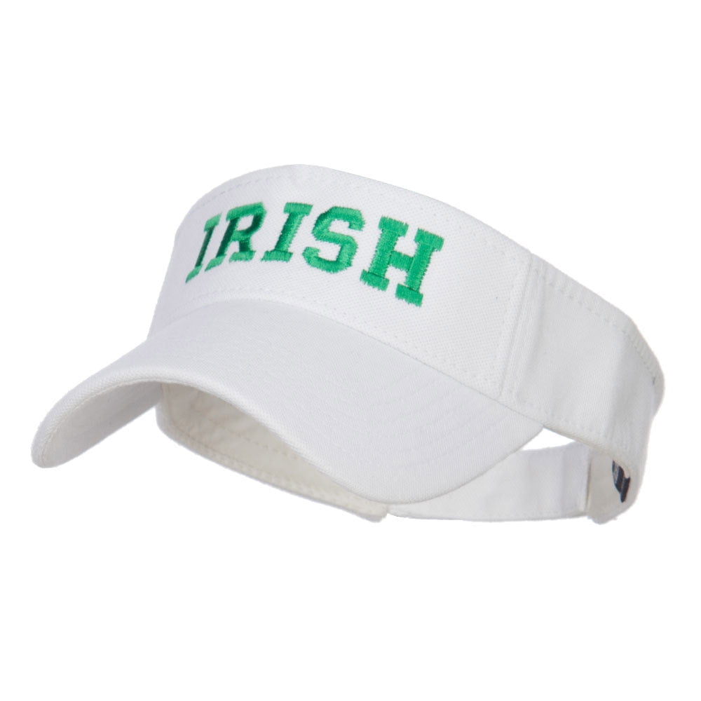 Irish Embroidered Cotton Knit Visor - White OSFM - Walmart.com